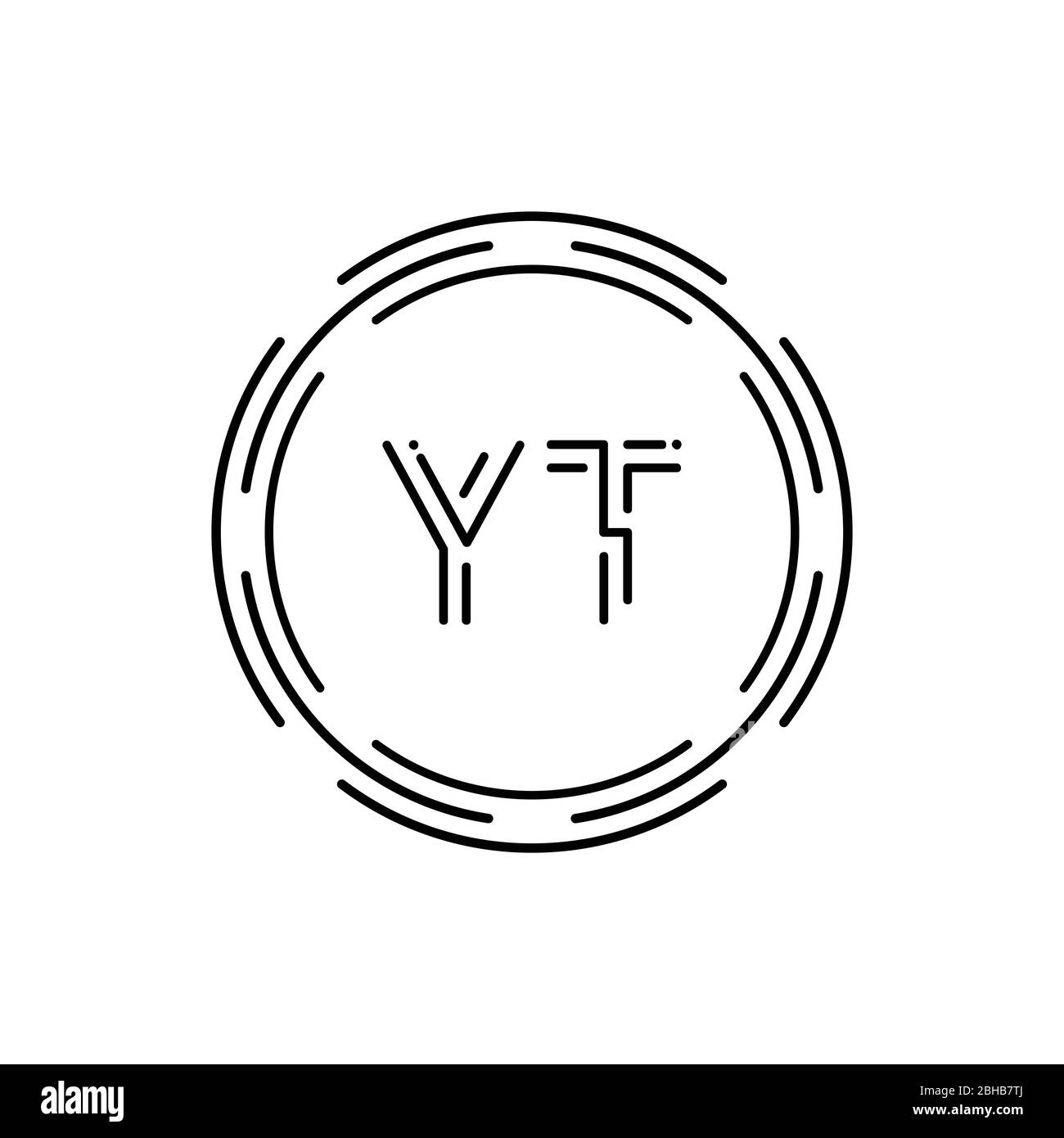 Initial YT Logo Design Vector Template. Creative Circle Letter YT ...