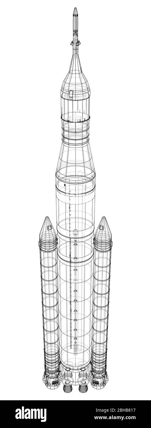 Space rocket concept outline. Vector Stock Vector Image & Art - Alamy