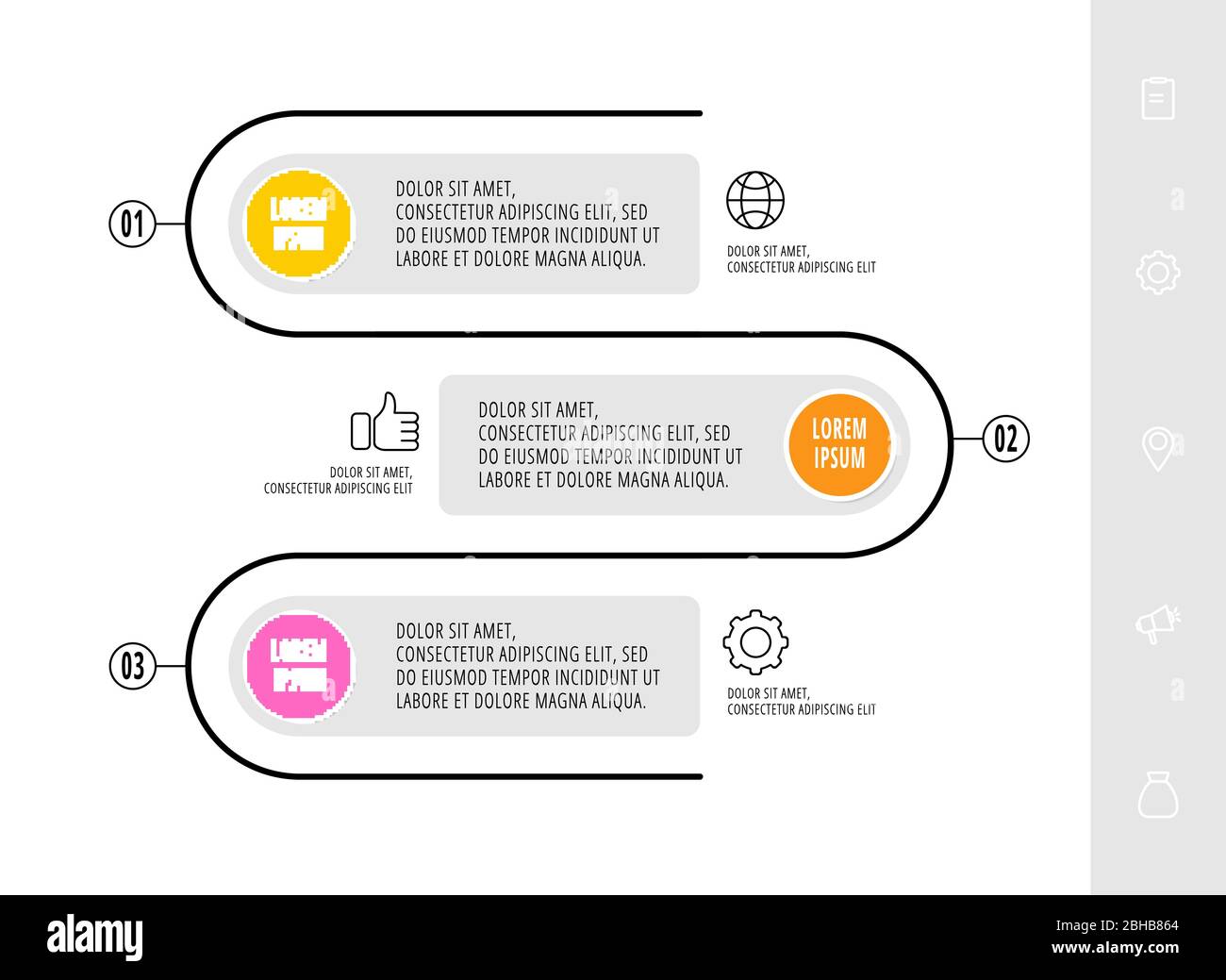 Vector template circle infographics. Business concept with 3 options ...