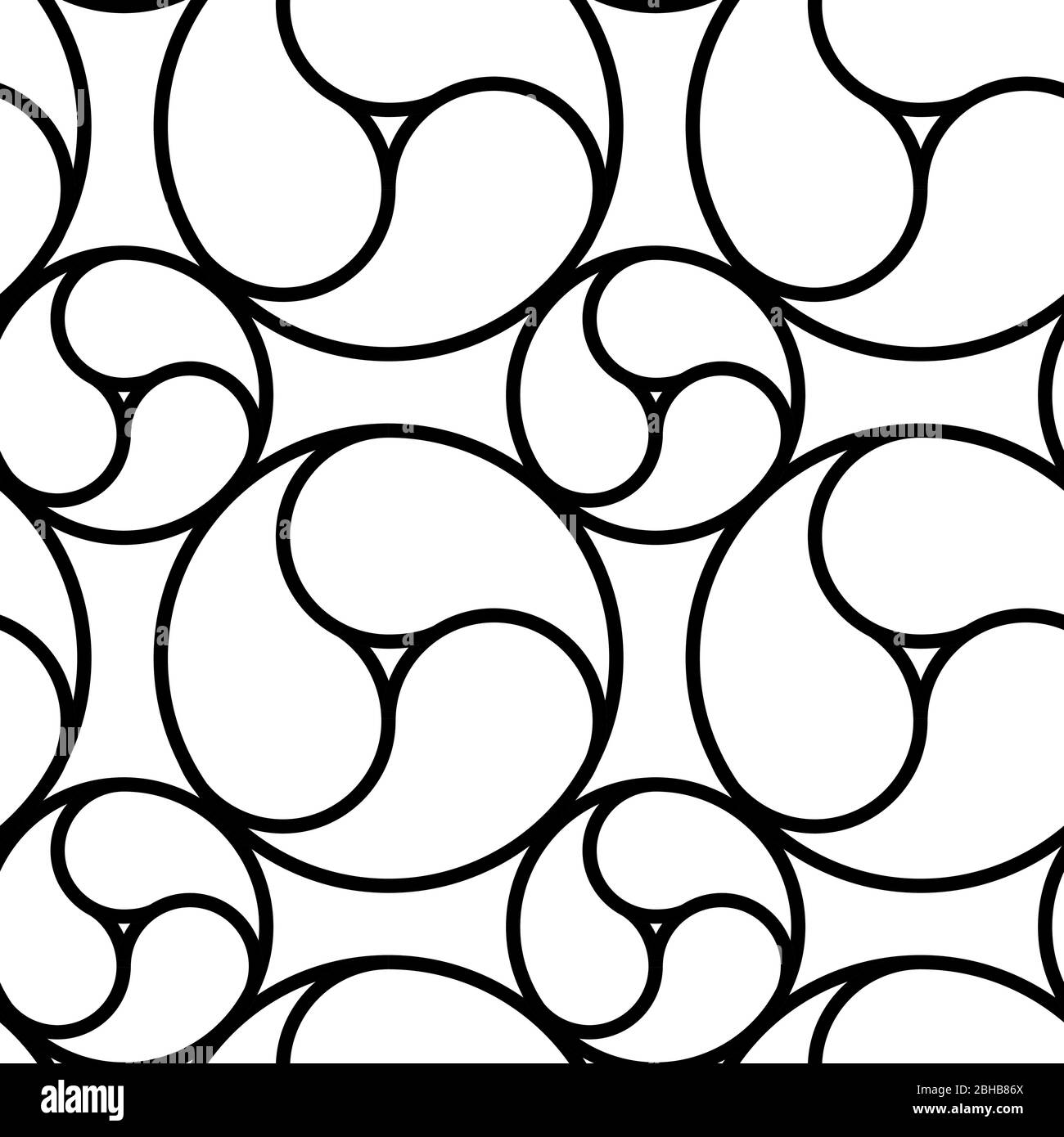 Seamless yin yang vector pattern Black and White Stock Photos & Images ...