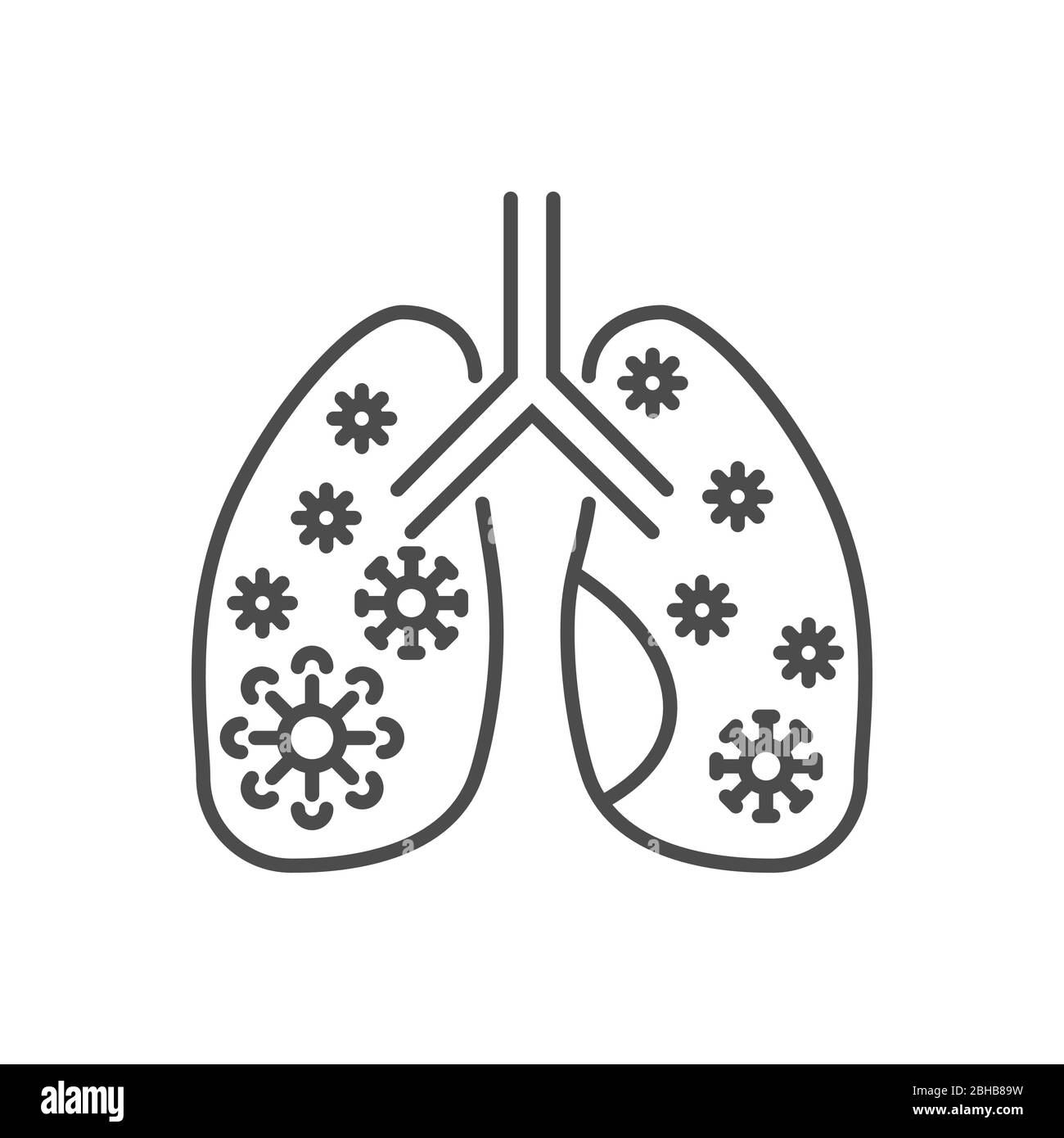 Lungs Infection related vector thin line icon Stock Vector Image & Art ...