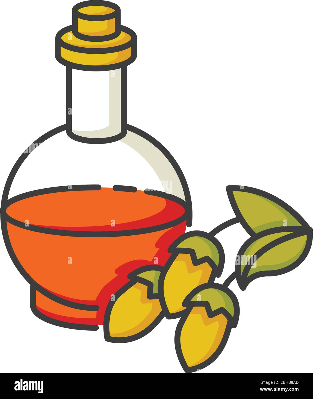 Argan oil RGB color icon. Essential serum in glass bottle for skincare ...