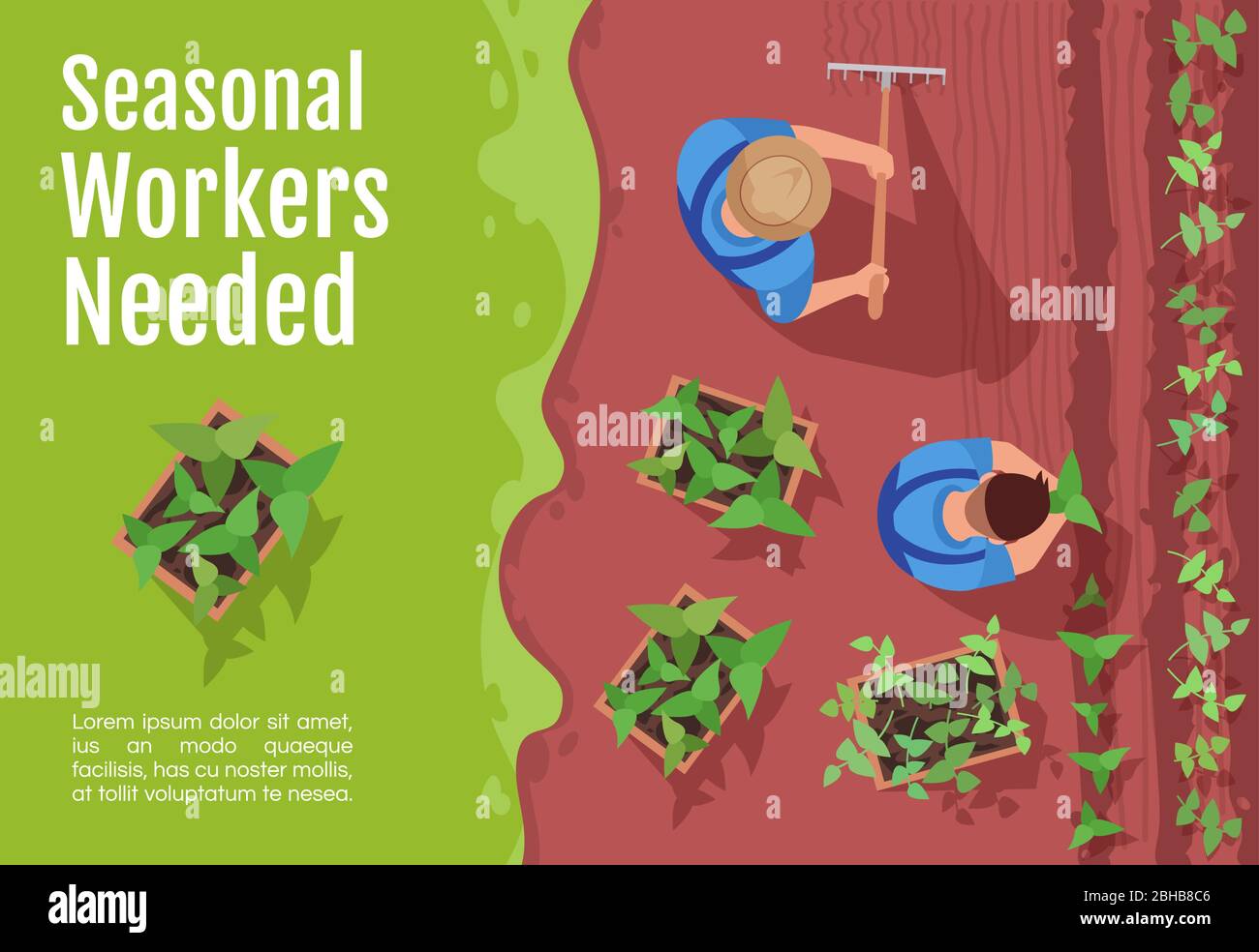 Seasonal workers hiring banner template Stock Vector Image & Art - Alamy