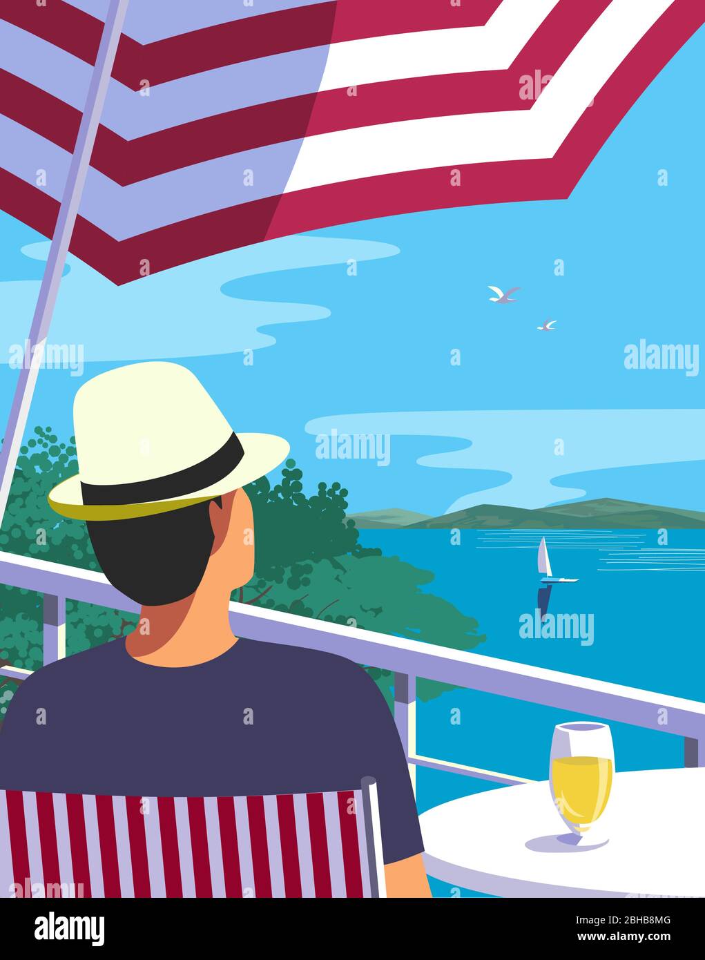 Terrace lake Stock Vector Images - Alamy