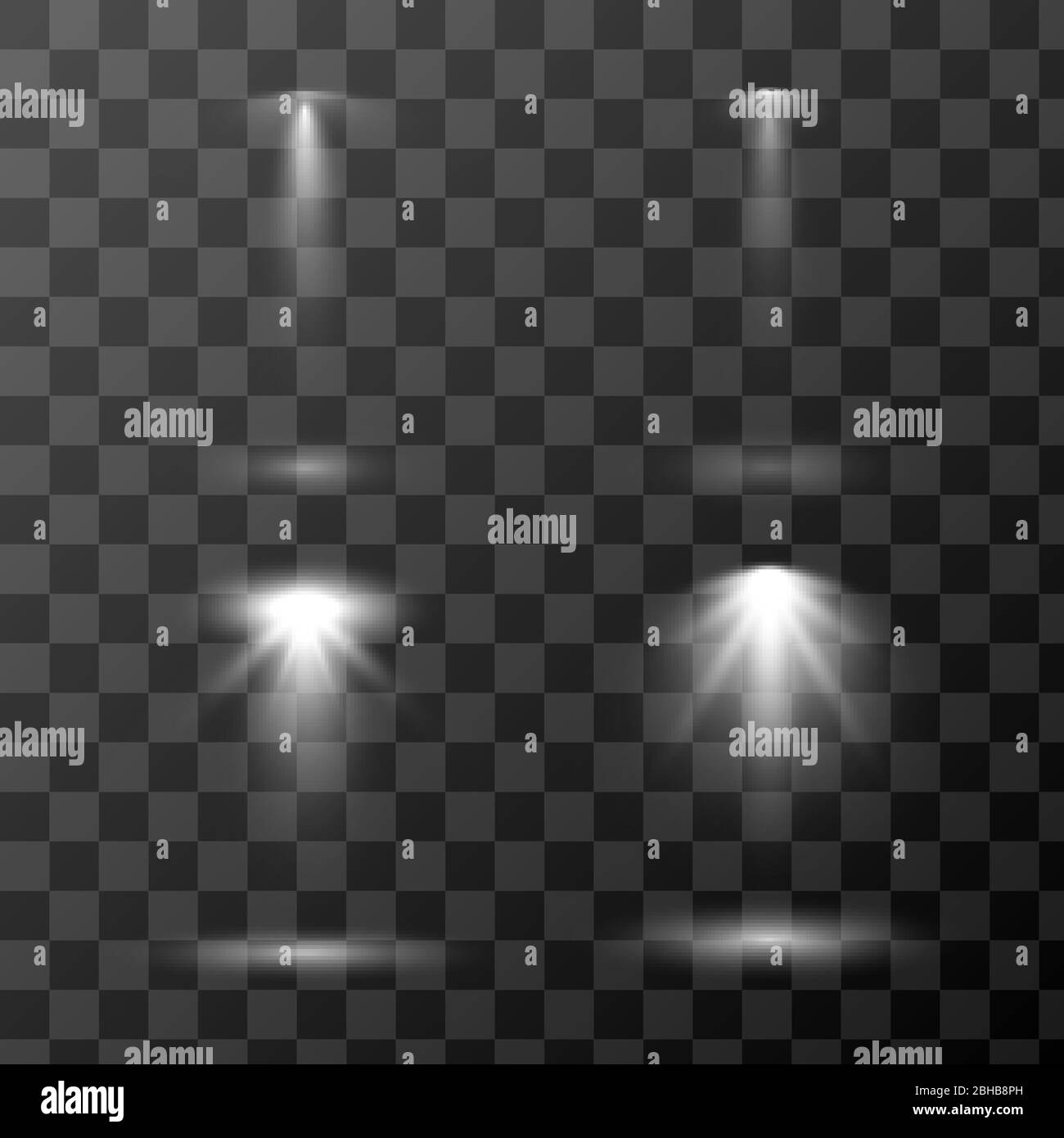 Vector set of light sources isolated on transparent background. Various ...