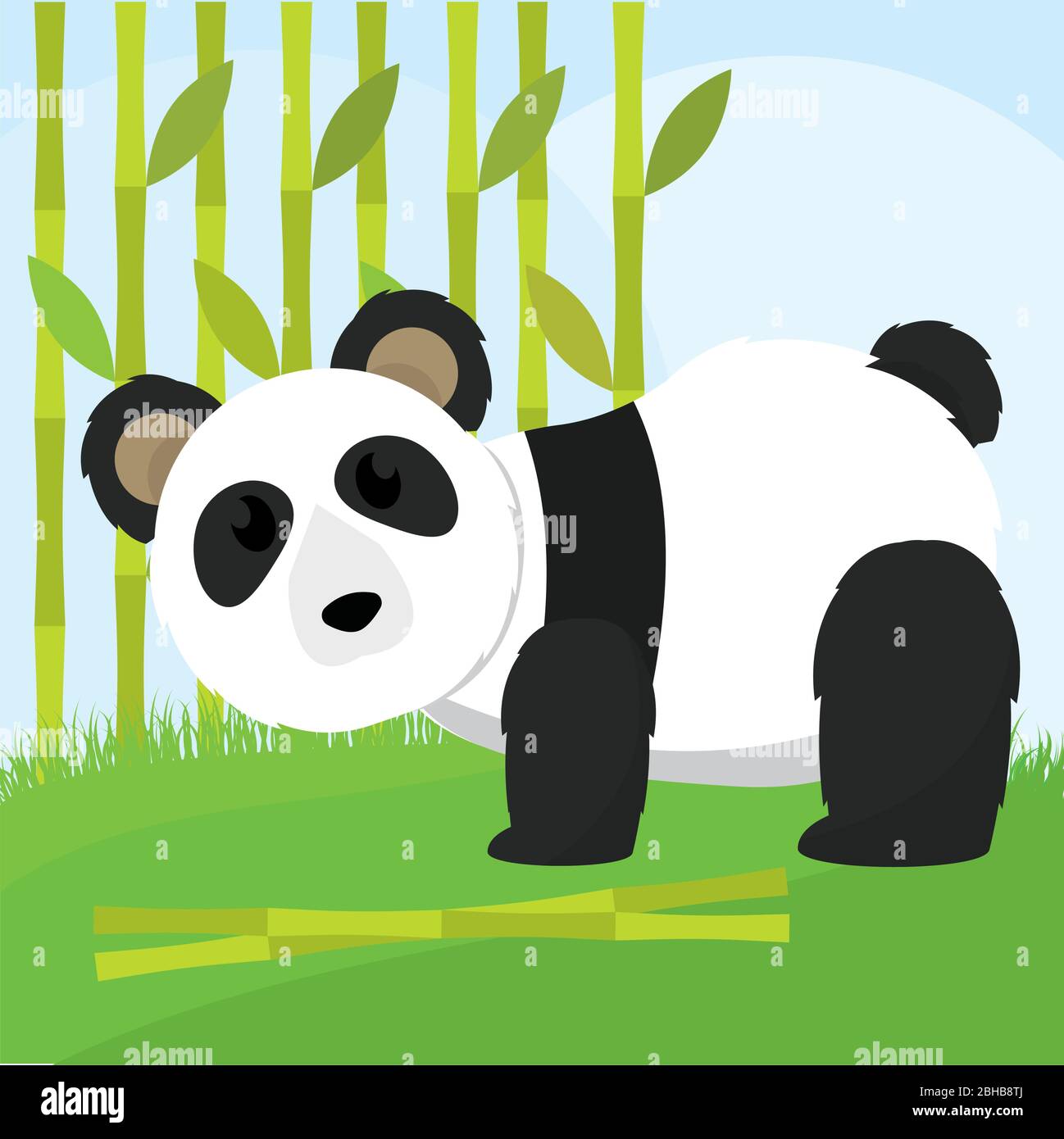 Cartoon green forest landscape Stock Vector Images - Alamy