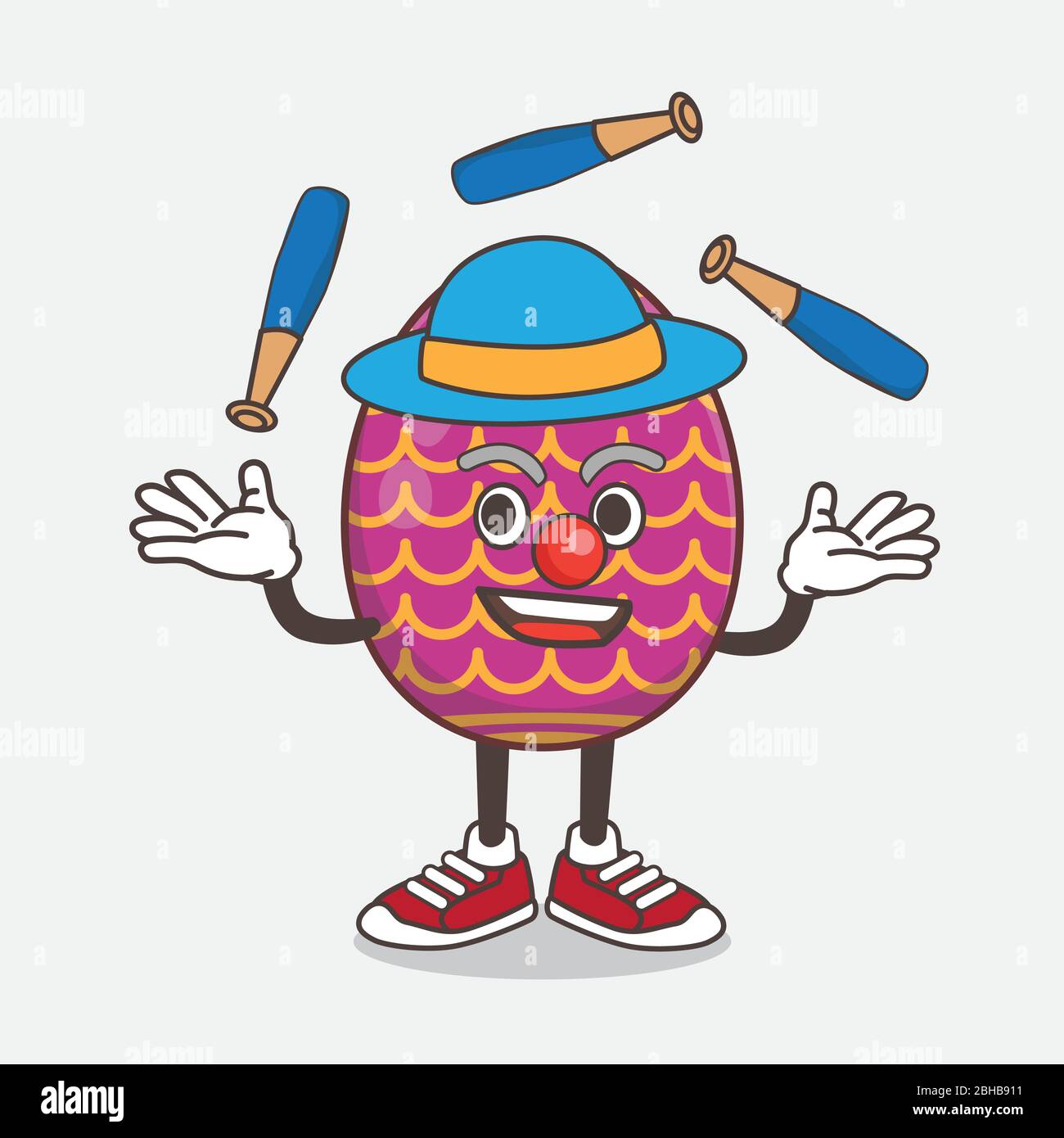 Illustration of Easter Egg Mascot Vector Character with Pose Stock ...