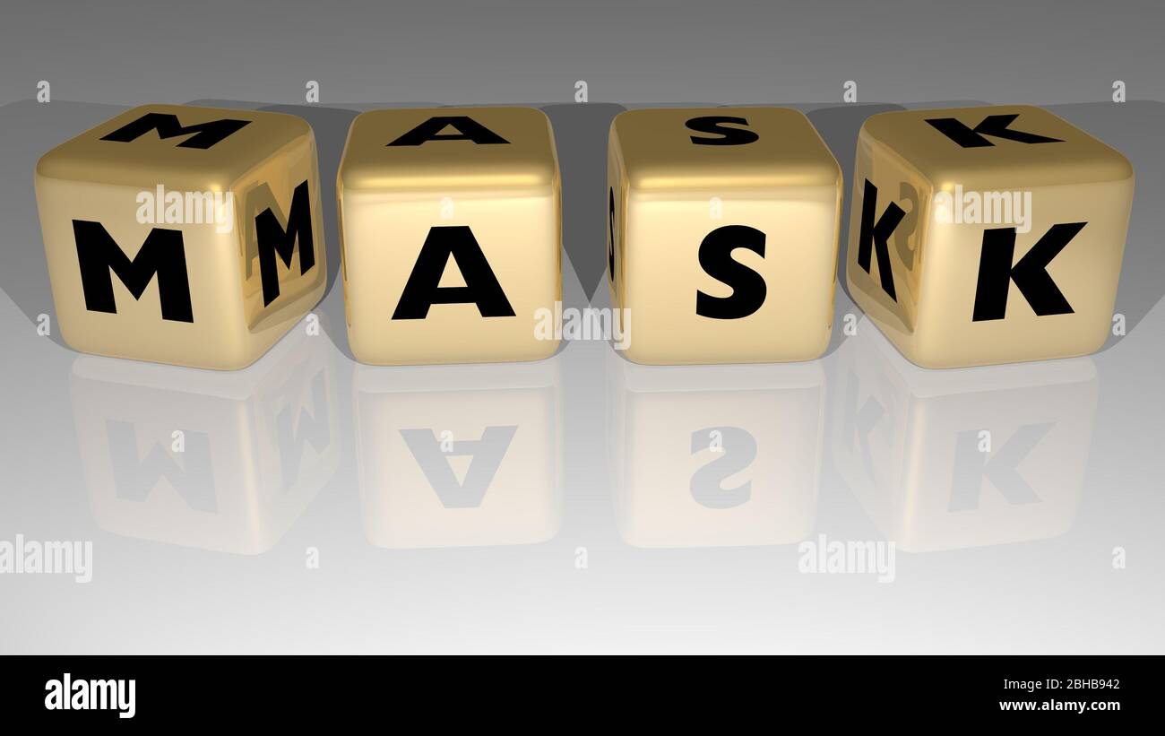 MASK made by golden dice letters and color crossing for the related ...