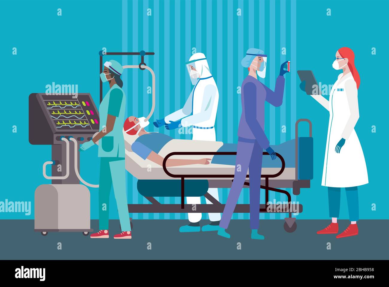 Icu nurses Stock Vector Images - Alamy