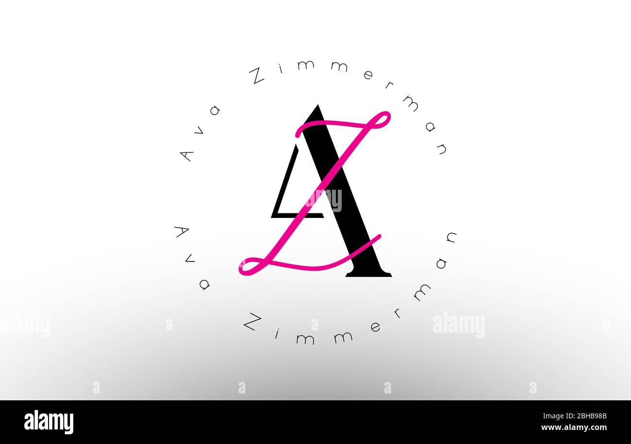 Letter AZ signature minimalistic monogram vector logo. Simple AZ Icon ...
