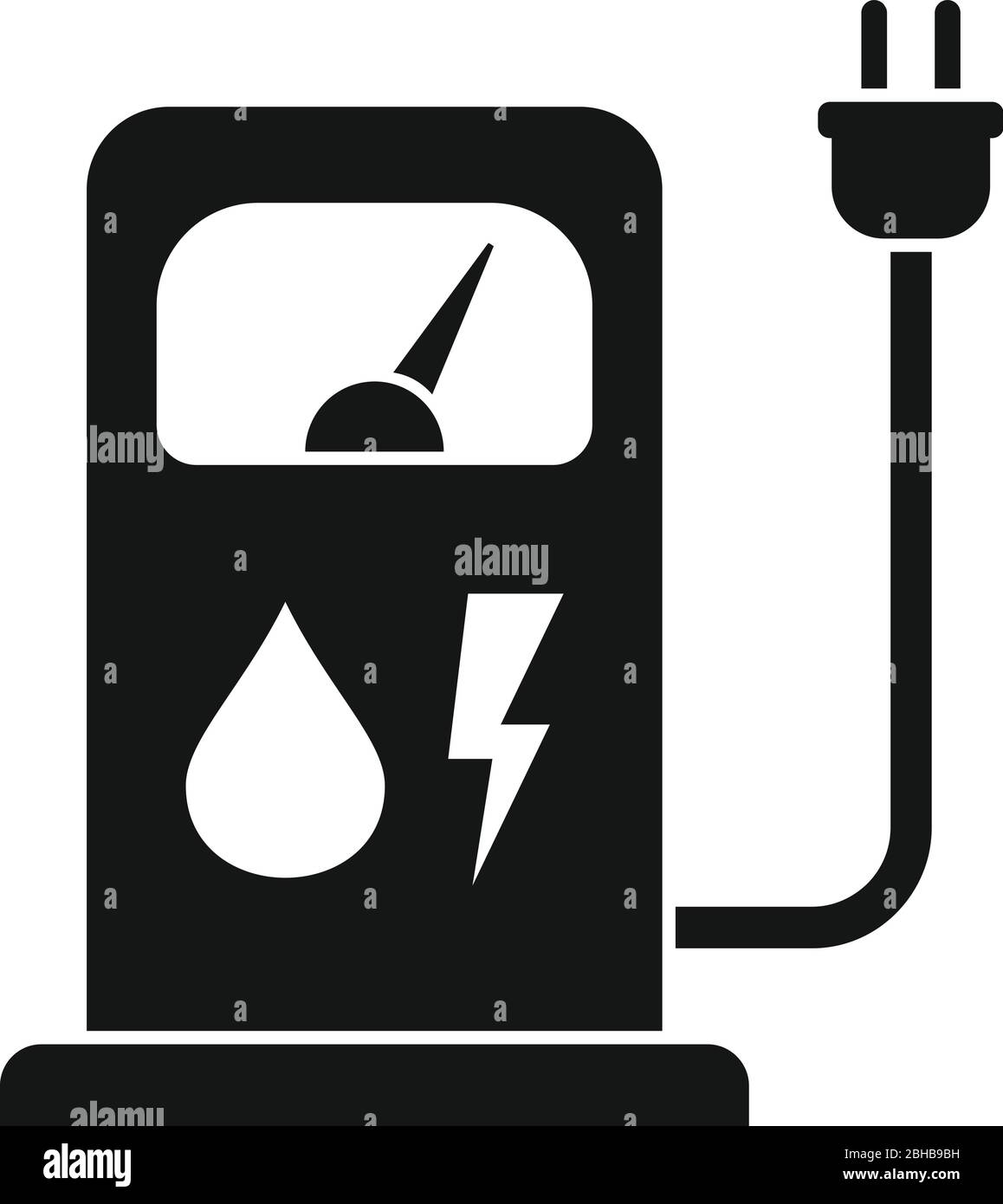 Hybrid car station icon. Simple illustration of hybrid car station ...