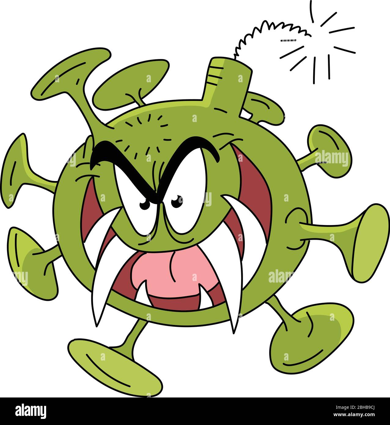 Dangerous and infectious corona virus cartoon vector illustration Stock ...