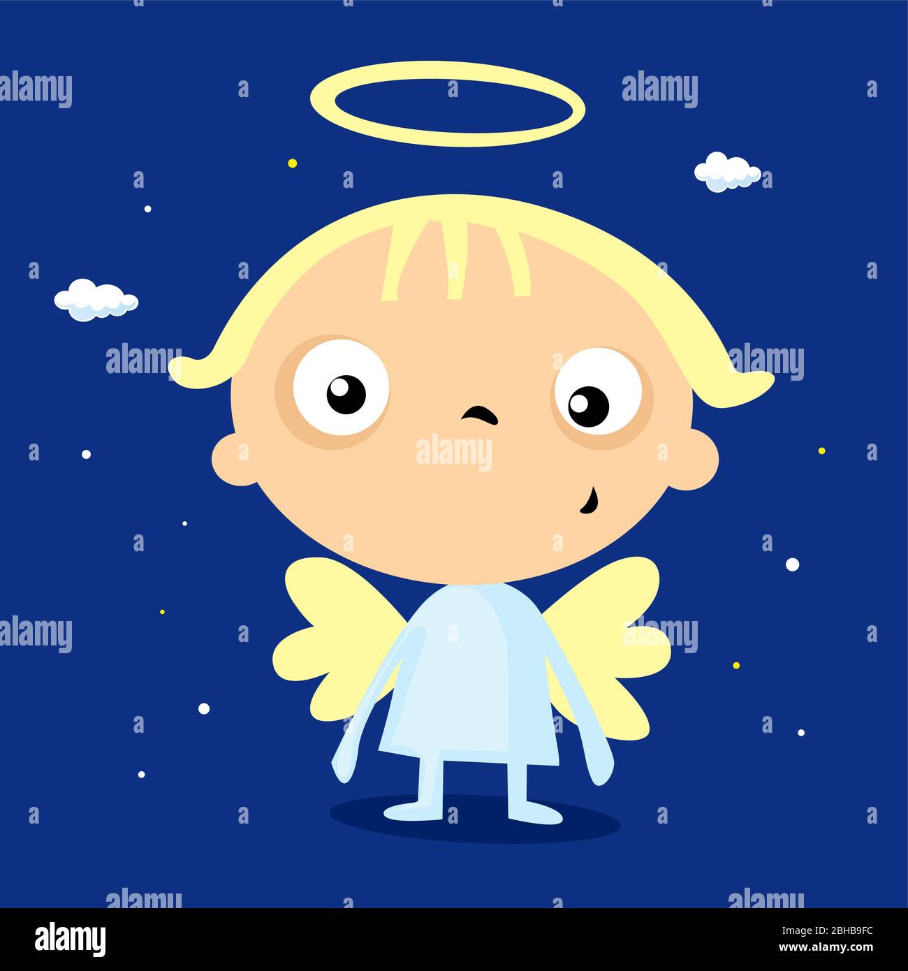 cool simple angel cartoon - vector illustration Stock Vector Image ...