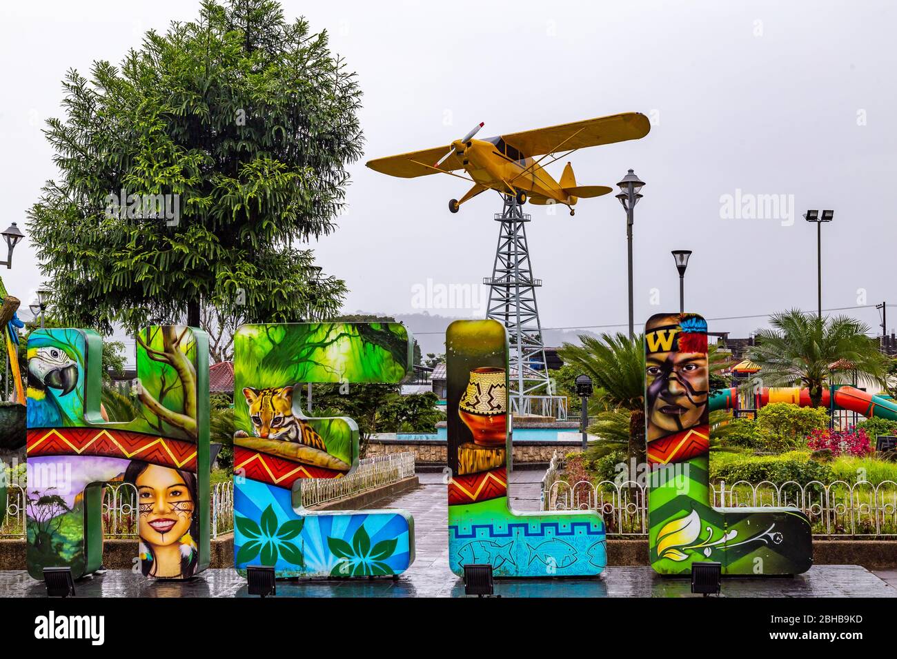 Shell, Pastaza, Ecuador, November 9, 2019: Shell Central Park, a city ...