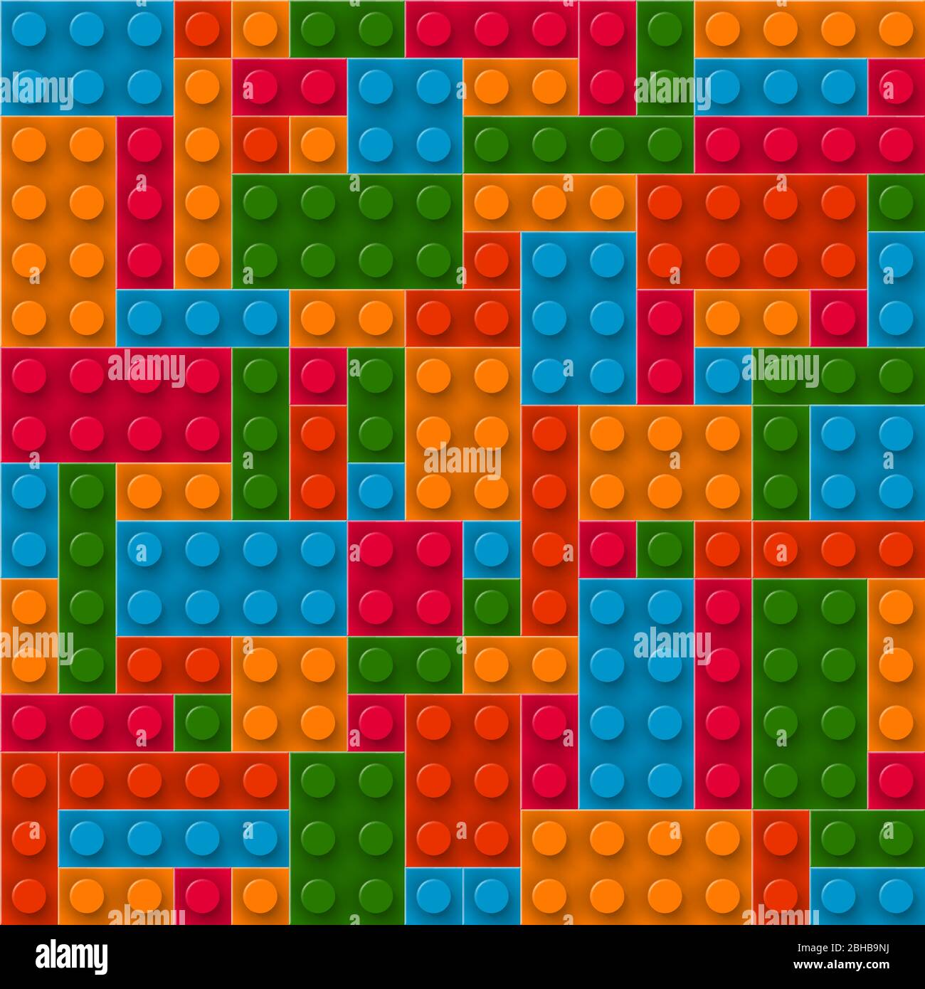 Seamless template of realistic colored plastic bricks. Construction ...