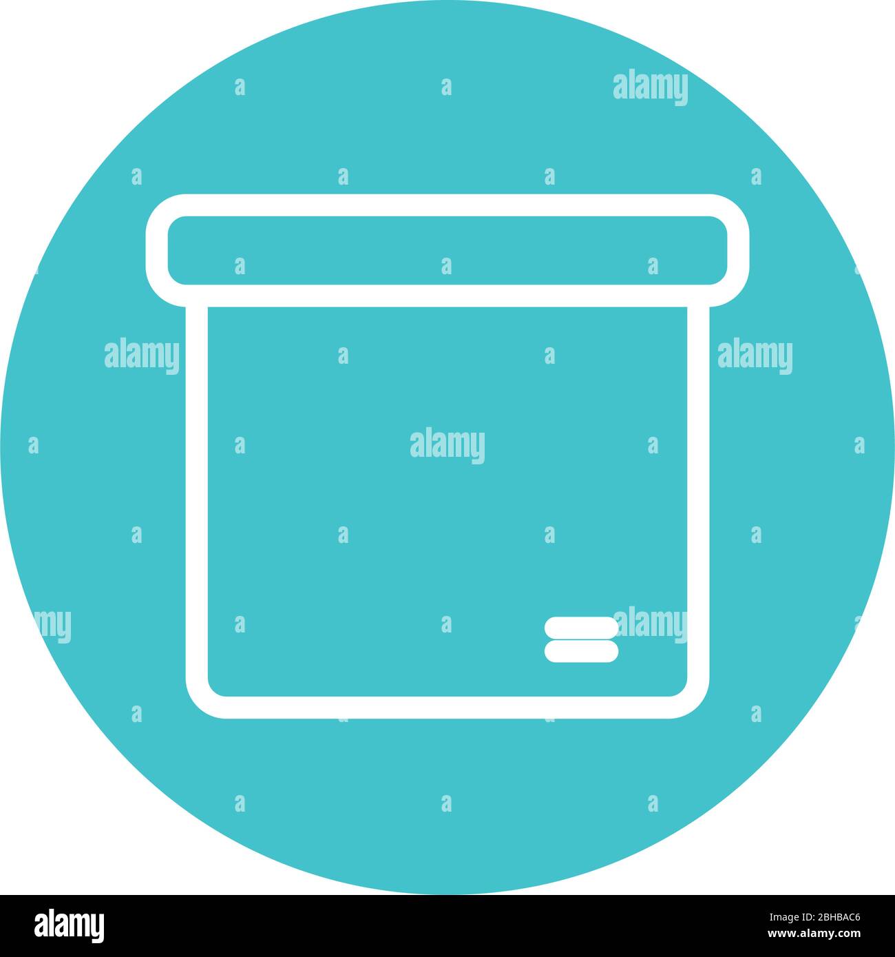 box icon over white background, block line style, vector illustration ...