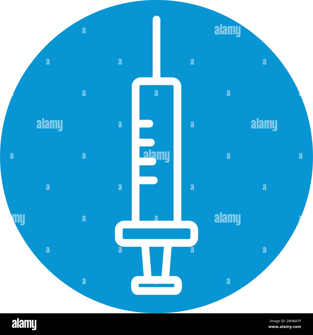 syringe icon over white background, line block style, vector ...