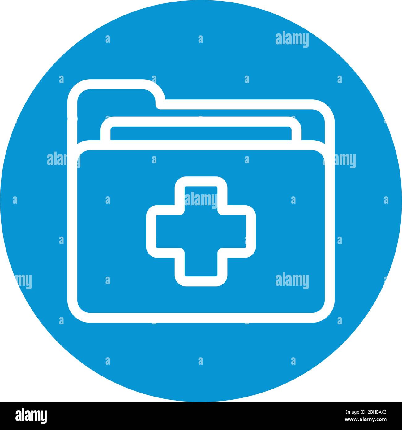 medical report folder icon over white background, line block style ...