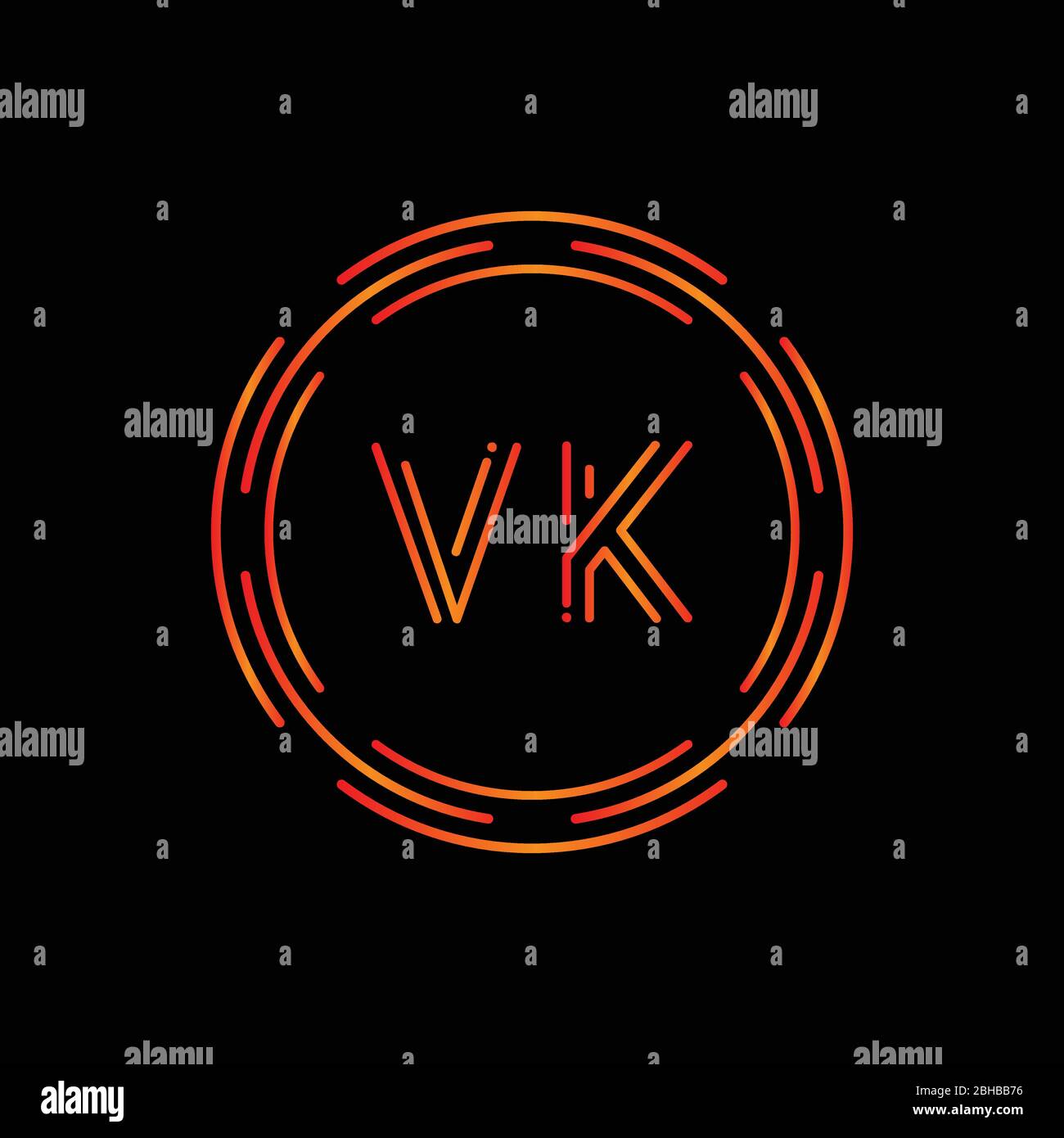 Creative Letter VK Logo Creative Typography Vector Template. Digital ...