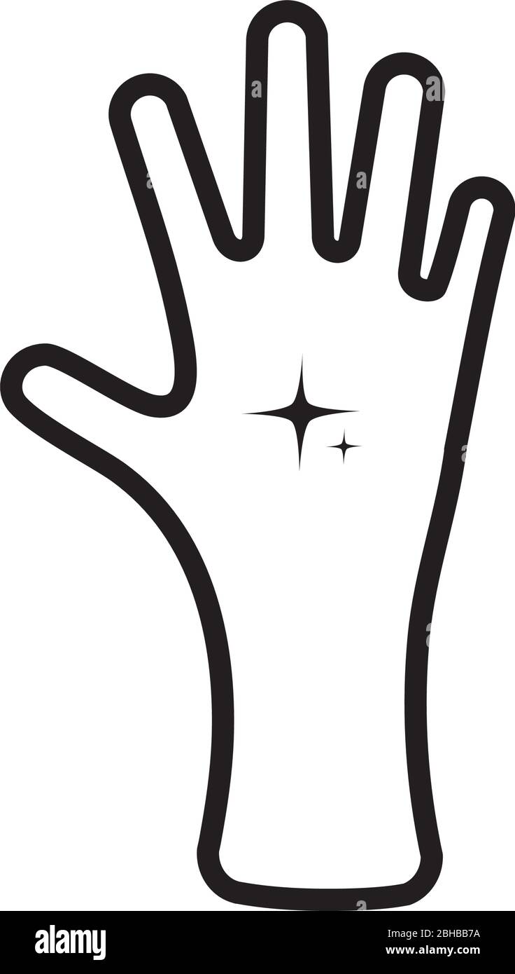 clean hand icon over white background, line style, vector illustration ...