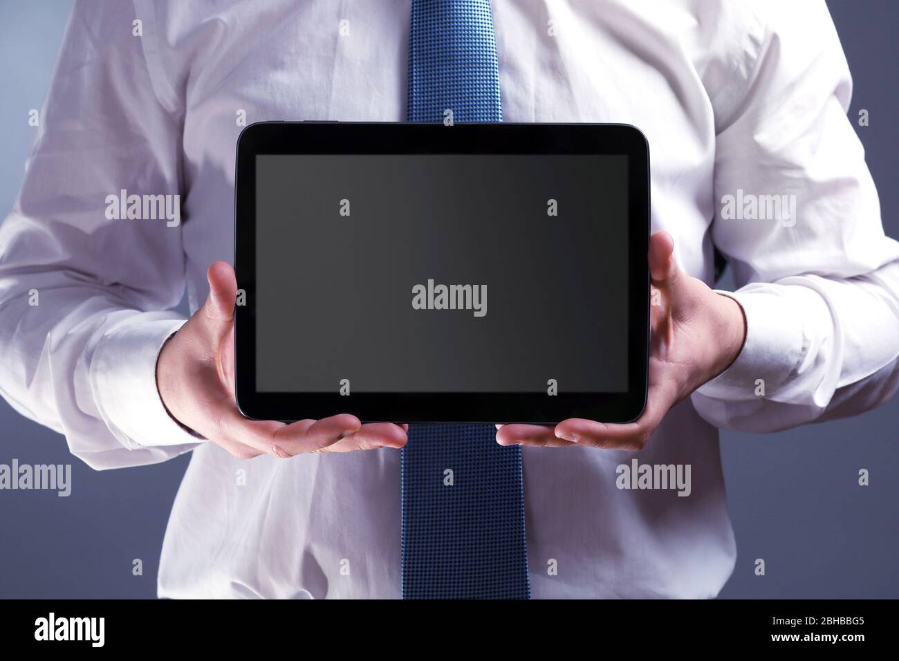 Blue hand pc computers hi-res stock photography and images - Alamy
