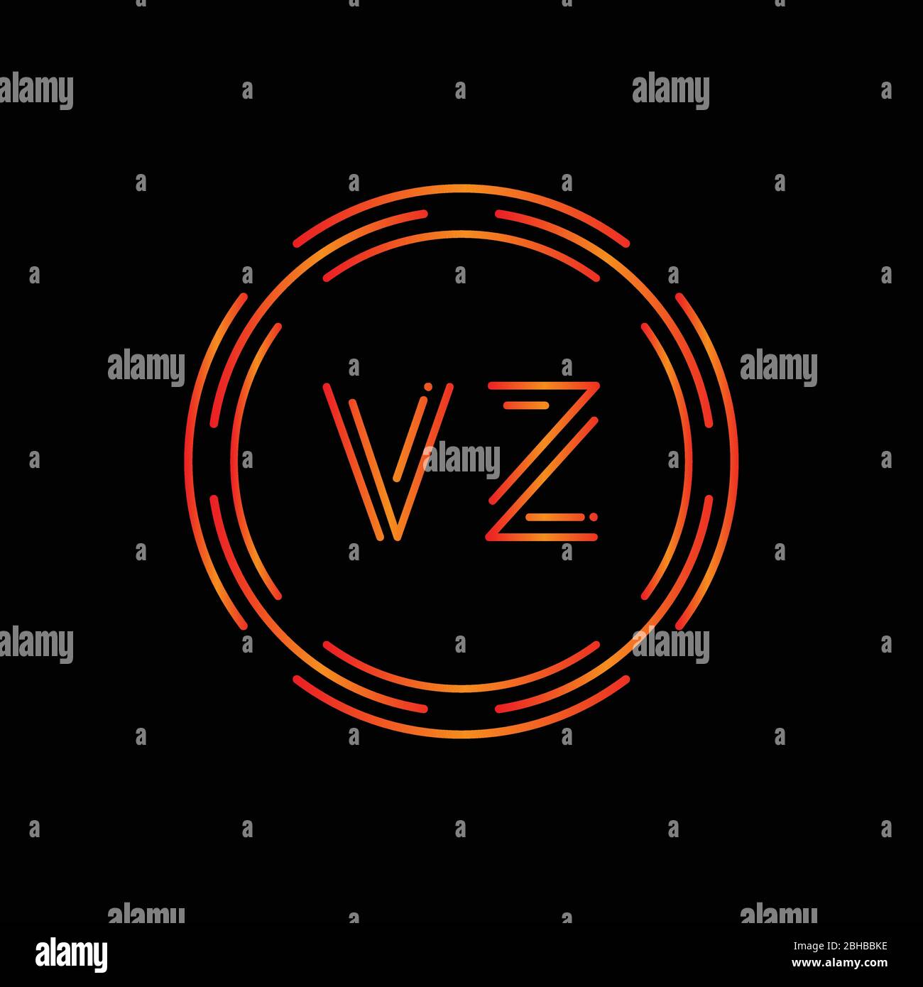 Creative Letter VZ Logo Creative Typography Vector Template. Digital ...