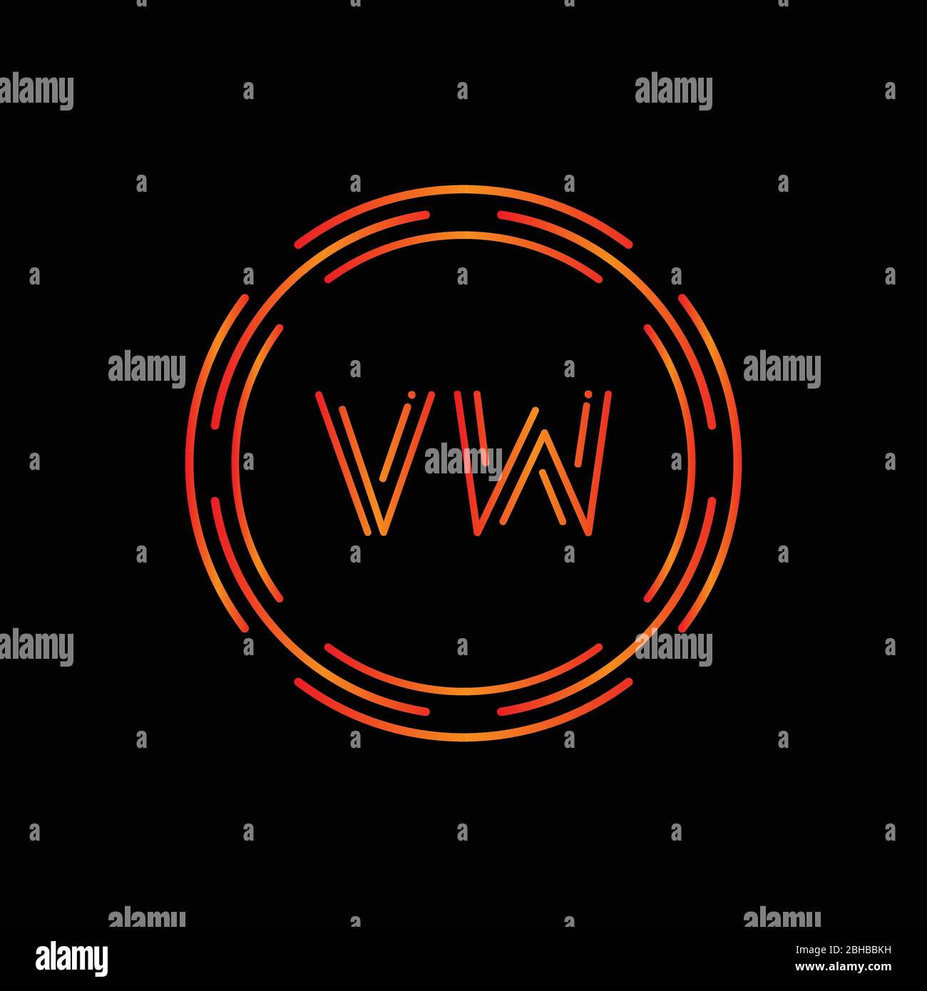 Creative Letter VW Logo Creative Typography Vector Template. Digital ...