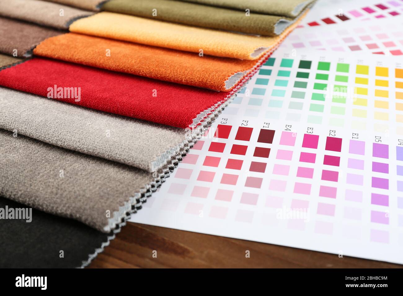 Scraps of colored tissue with palette close up Stock Photo - Alamy