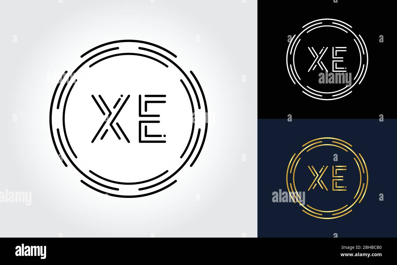 Initial XE letter Logo Design vector Template. Abstract Circle Letter ...
