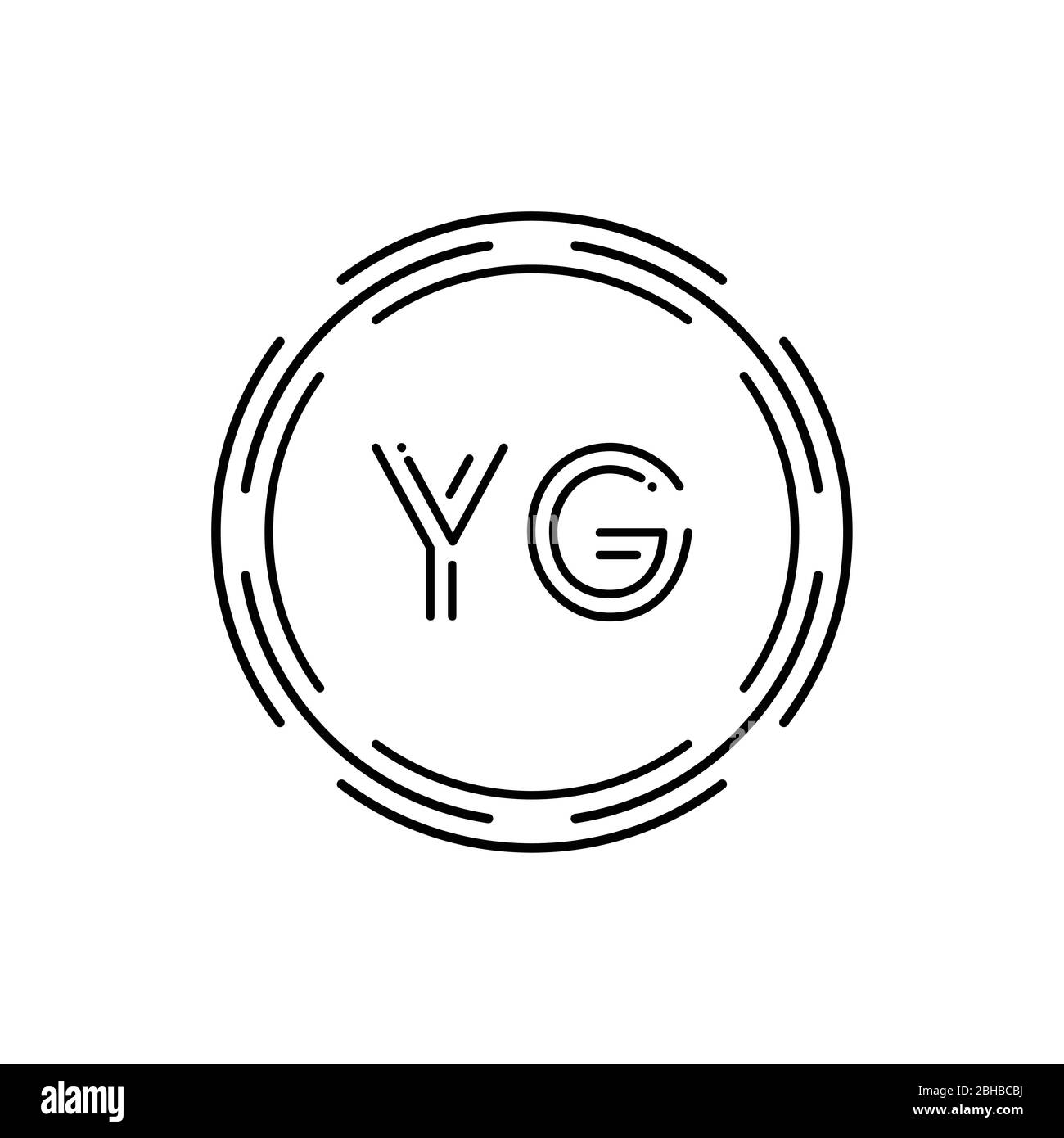 Initial YG Logo Design Vector Template. Creative Circle Letter YG ...
