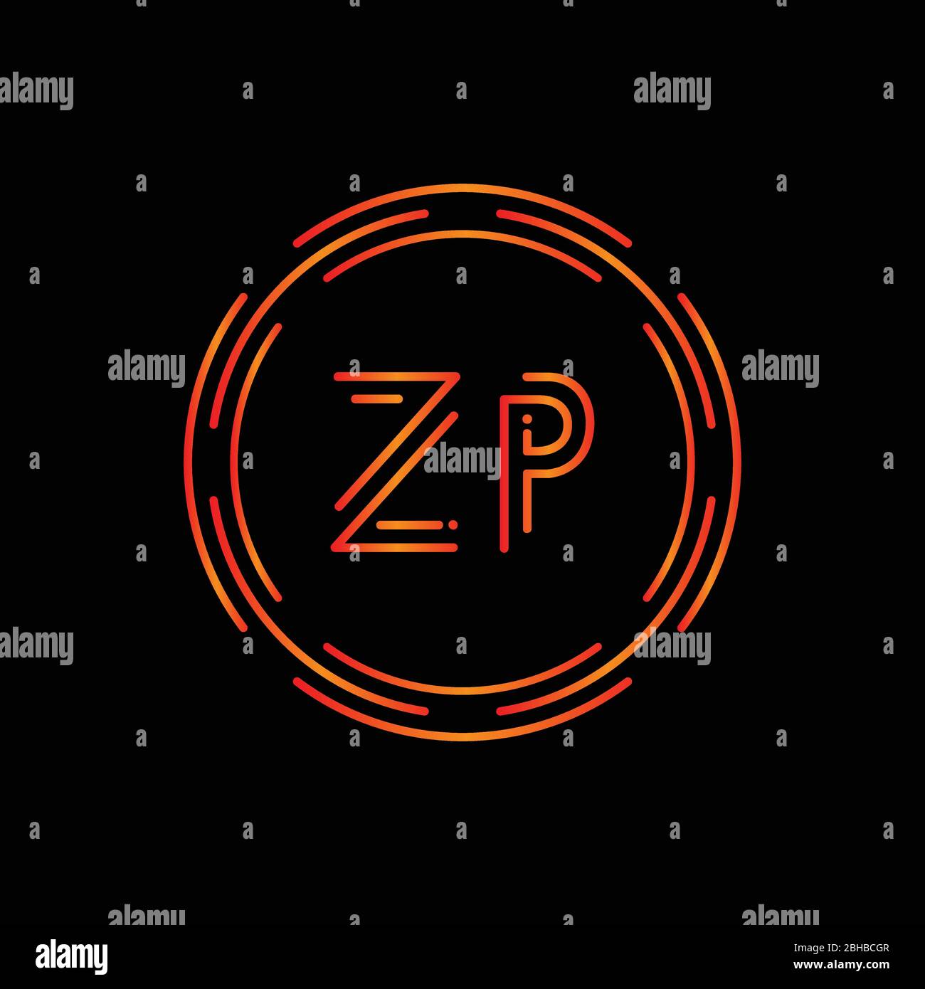 Initial ZP Logo Design Vector Template. Digital Circle Letter ZP ...