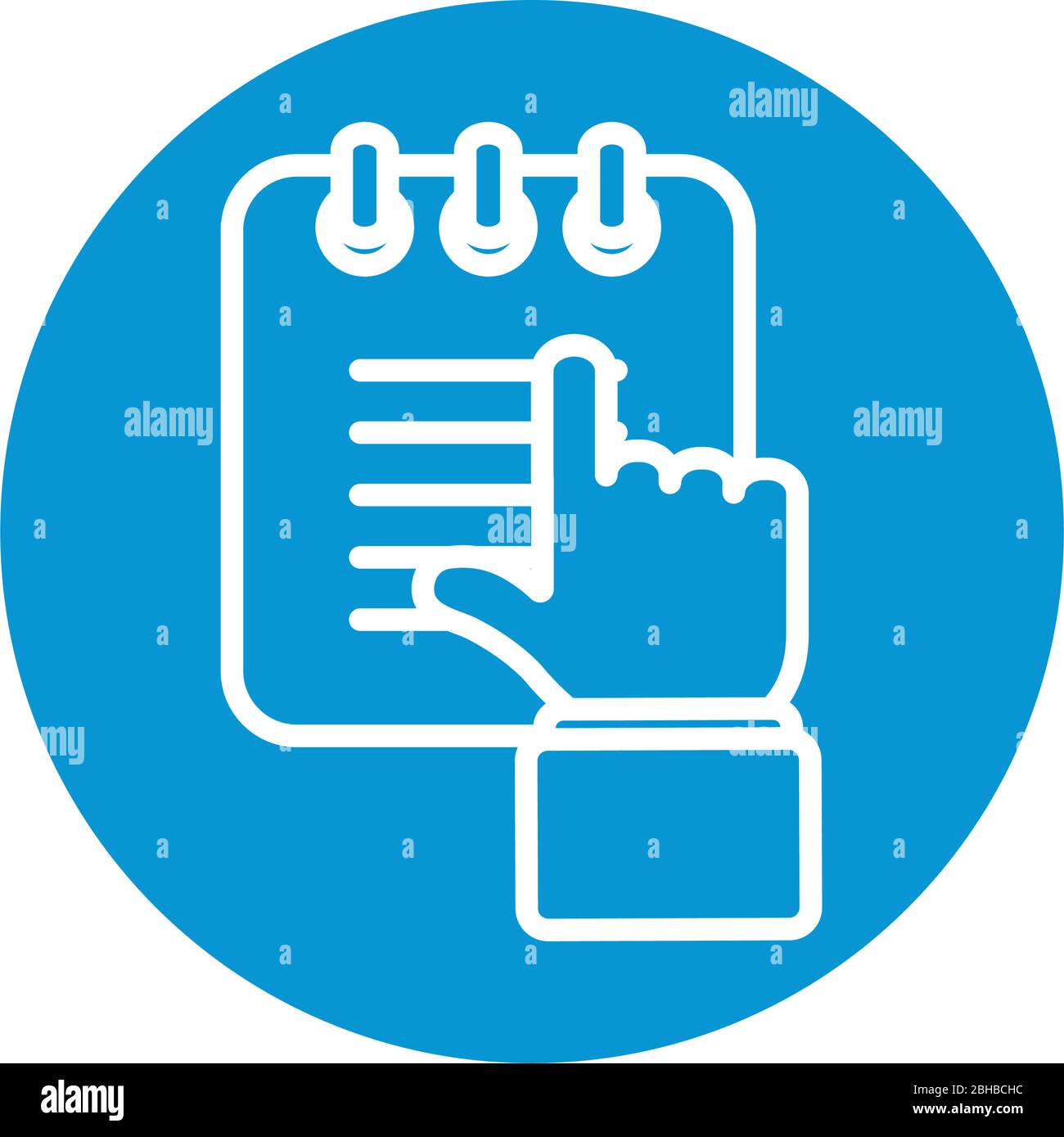 notes and doctor hand pointing over white background, line block style ...