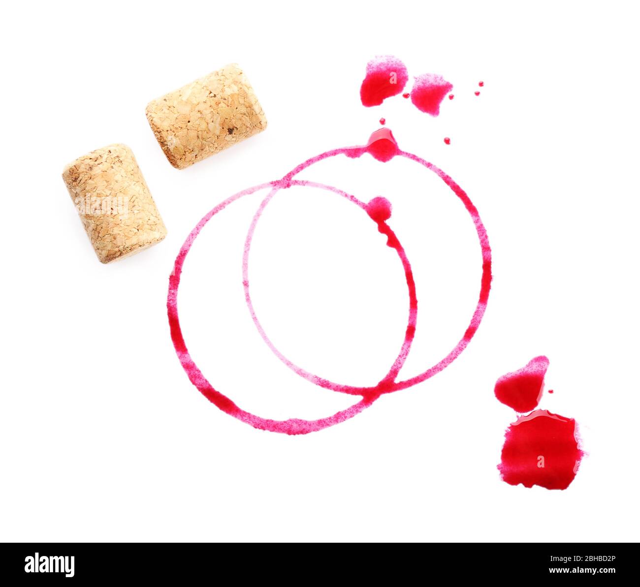 Wine stains and corks isolated on white Stock Photo - Alamy