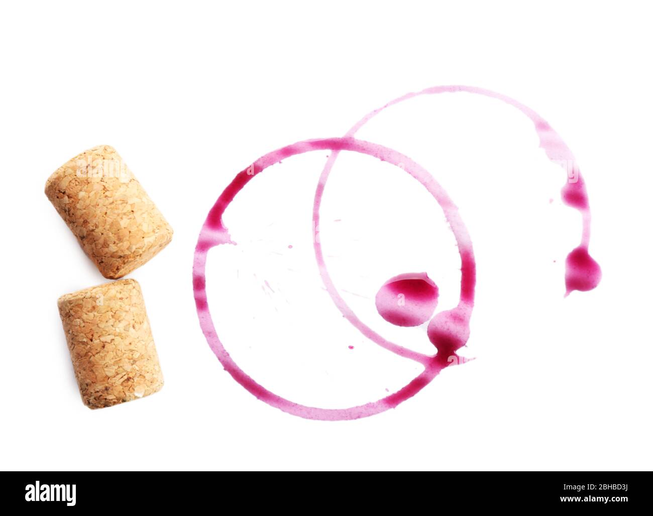 Wine stains and corks isolated on white Stock Photo - Alamy