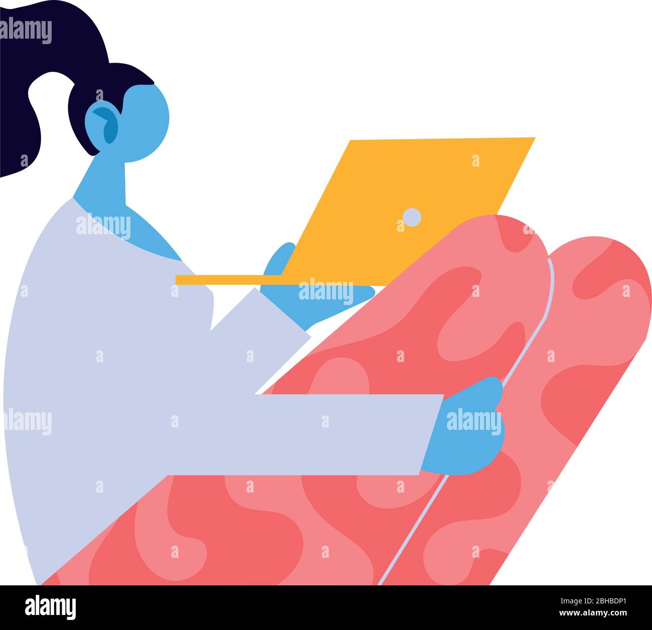 woman connected online on the computer vector illustration design Stock ...