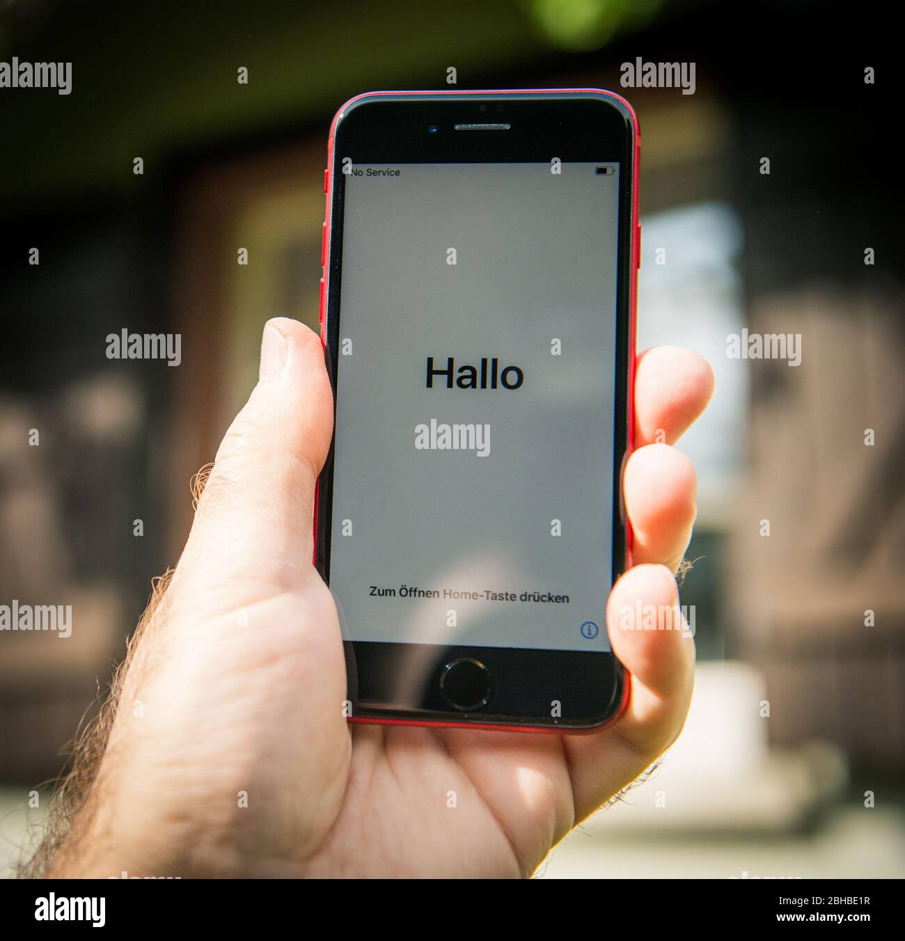 Paris, France - Apr 24, 2020: Hallo translated from German as hello on ...