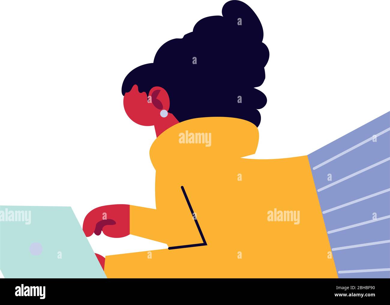 woman connected online on the computer vector illustration design Stock ...