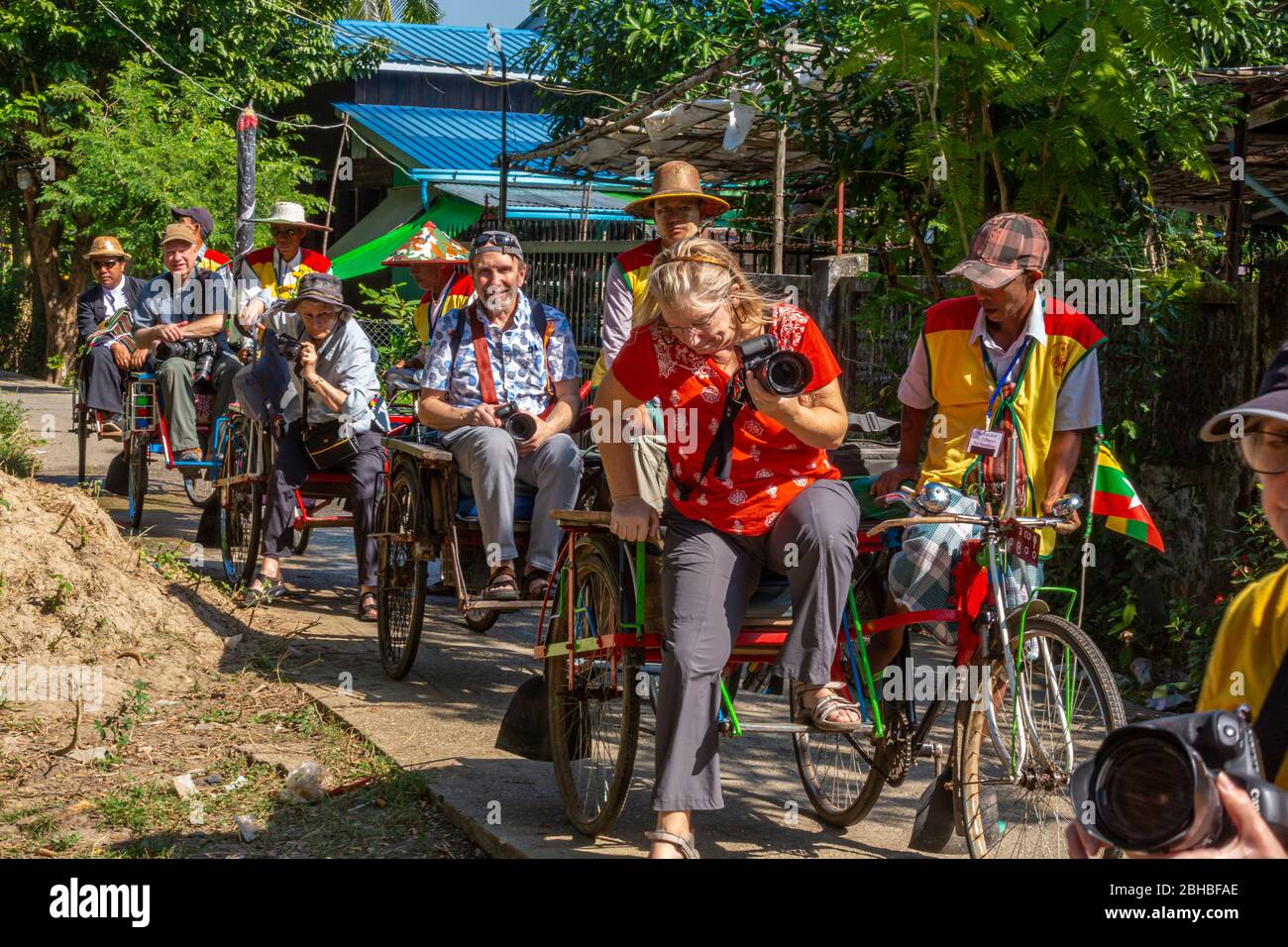 Rickshaw transportation in south Myanmar Stock Photo - Alamy