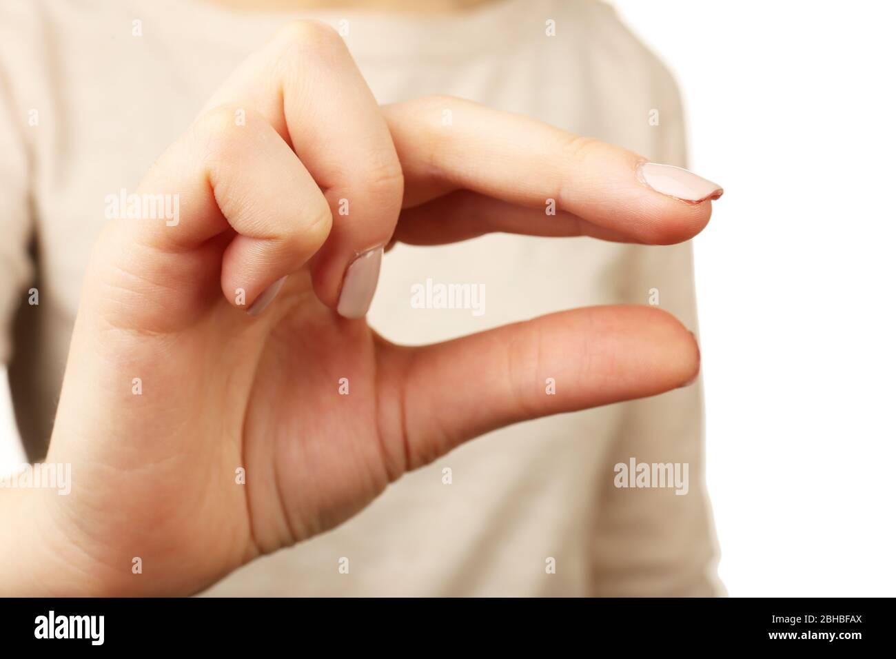 Female hand gesture, closeup Stock Photo - Alamy