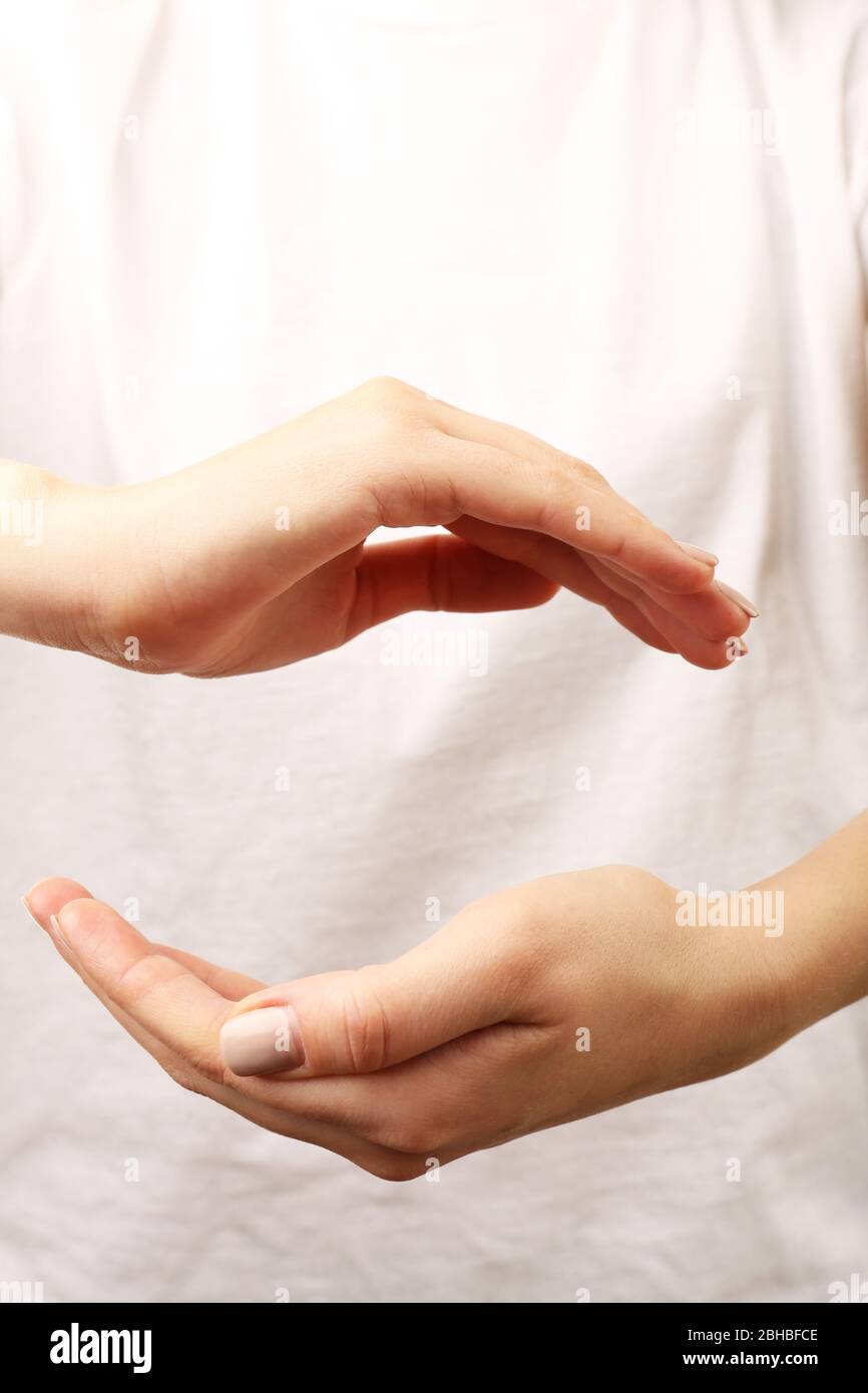 Female hands gesture, closeup Stock Photo - Alamy