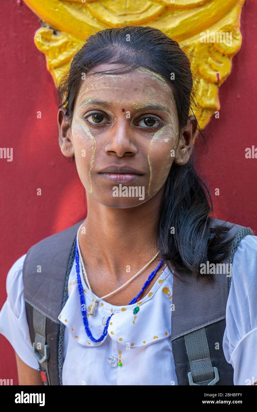 Burmese young girl student posing for a photo in southern Myanmar Stock ...