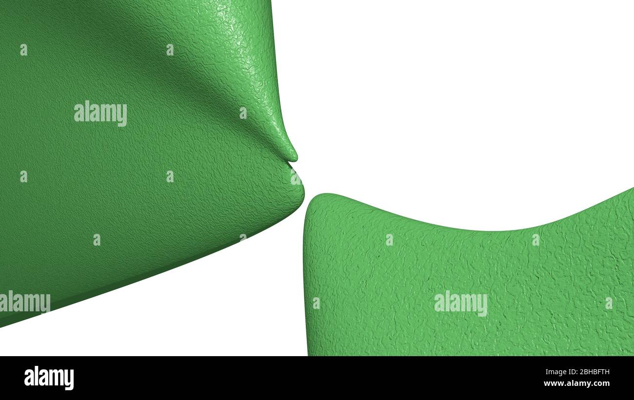 3D illustration of a geometrical shape of Lime Green color on a white ...