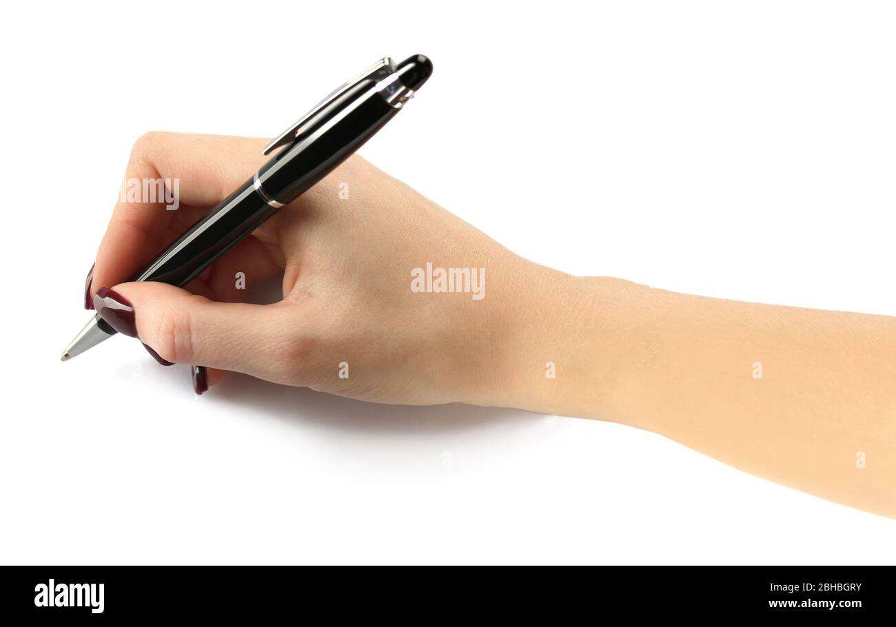 Hand writing letter fountain pen Cut Out Stock Images & Pictures - Alamy