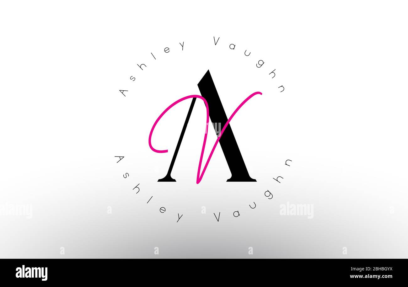 Letter AV signature minimalistic monogram vector logo. Simple AV Icon with Circular Name Pattern ...