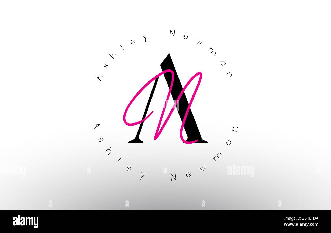 Letter AN signature minimalistic monogram vector logo. Simple AN Icon ...