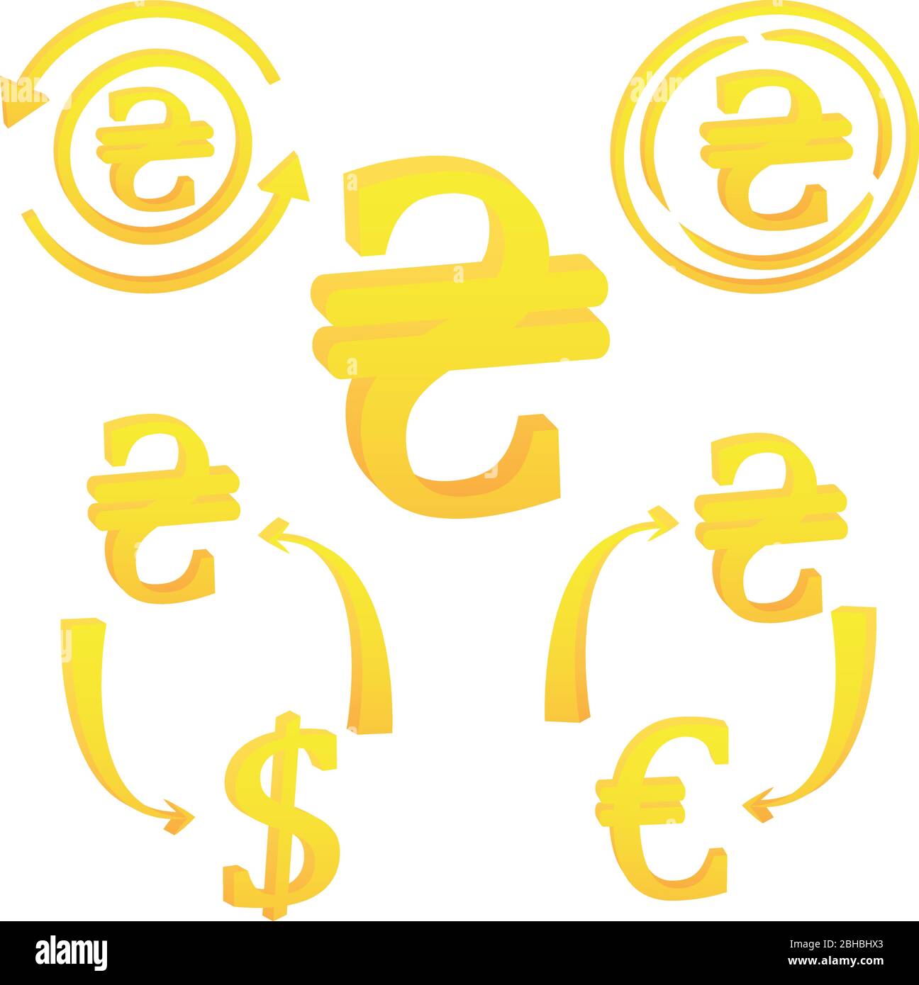 3D Ukrainian hryvnia currency symbol icon of Ukraine Stock Vector Image ...