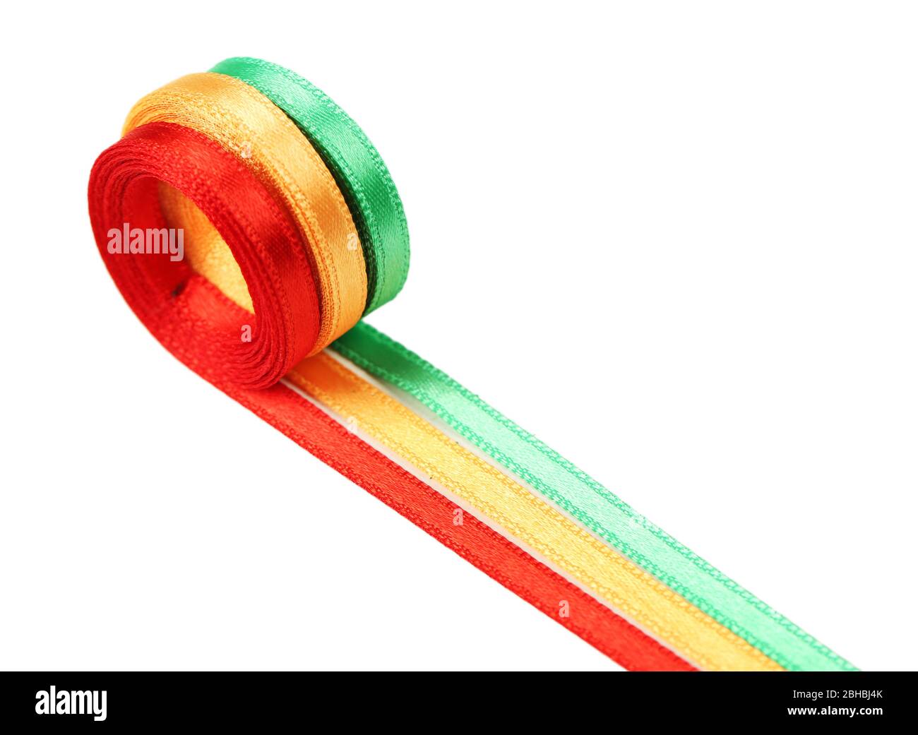 Colorful ribbons isolated on white Stock Photo - Alamy