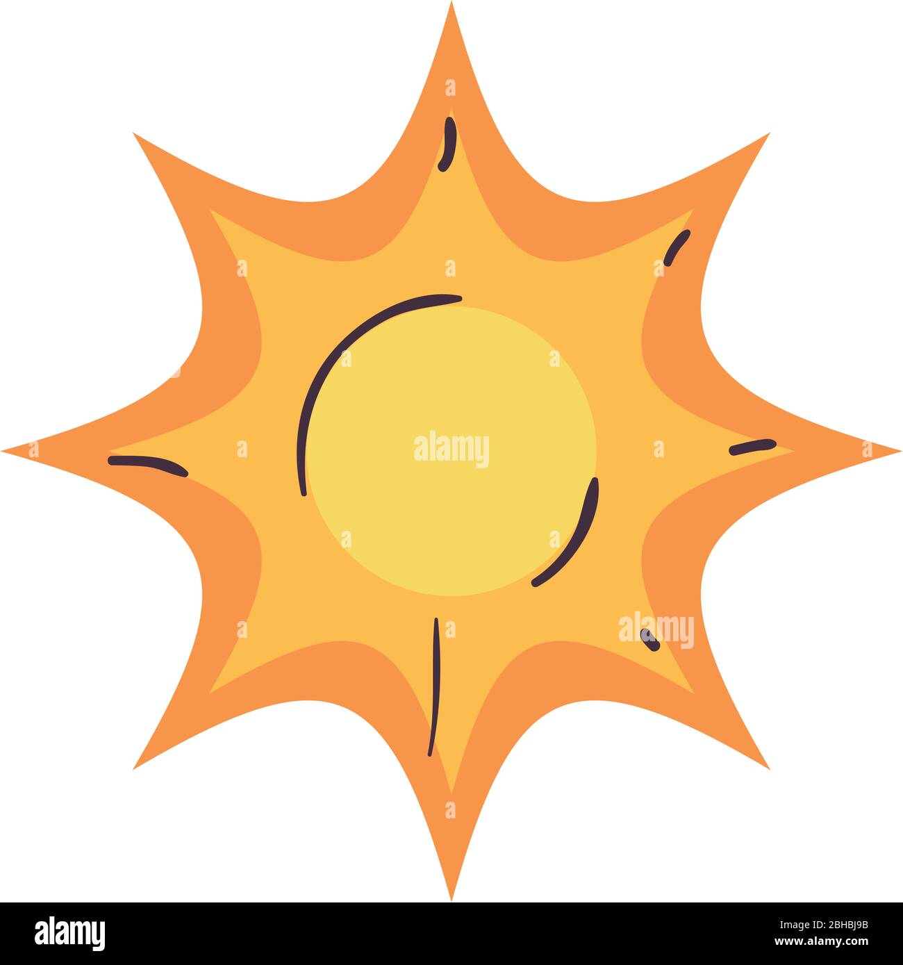 Sun flat style icon design, summer nature tropical season holiday sunny ...