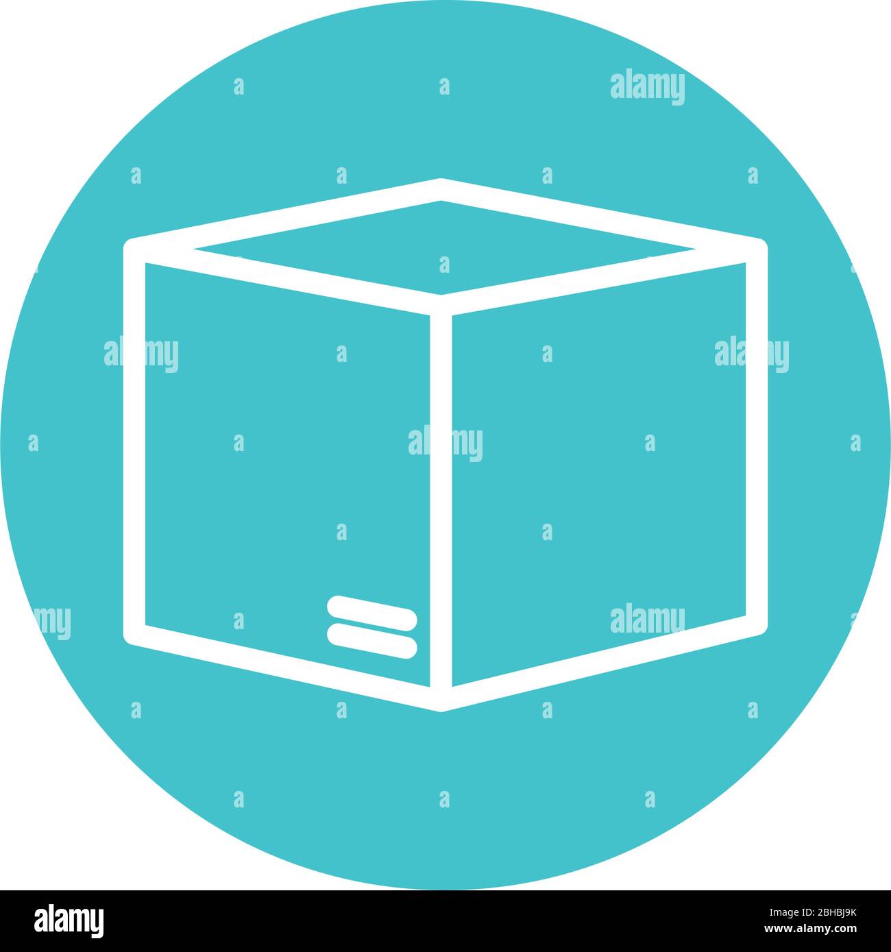 package box icon over white background, block line style, vector ...
