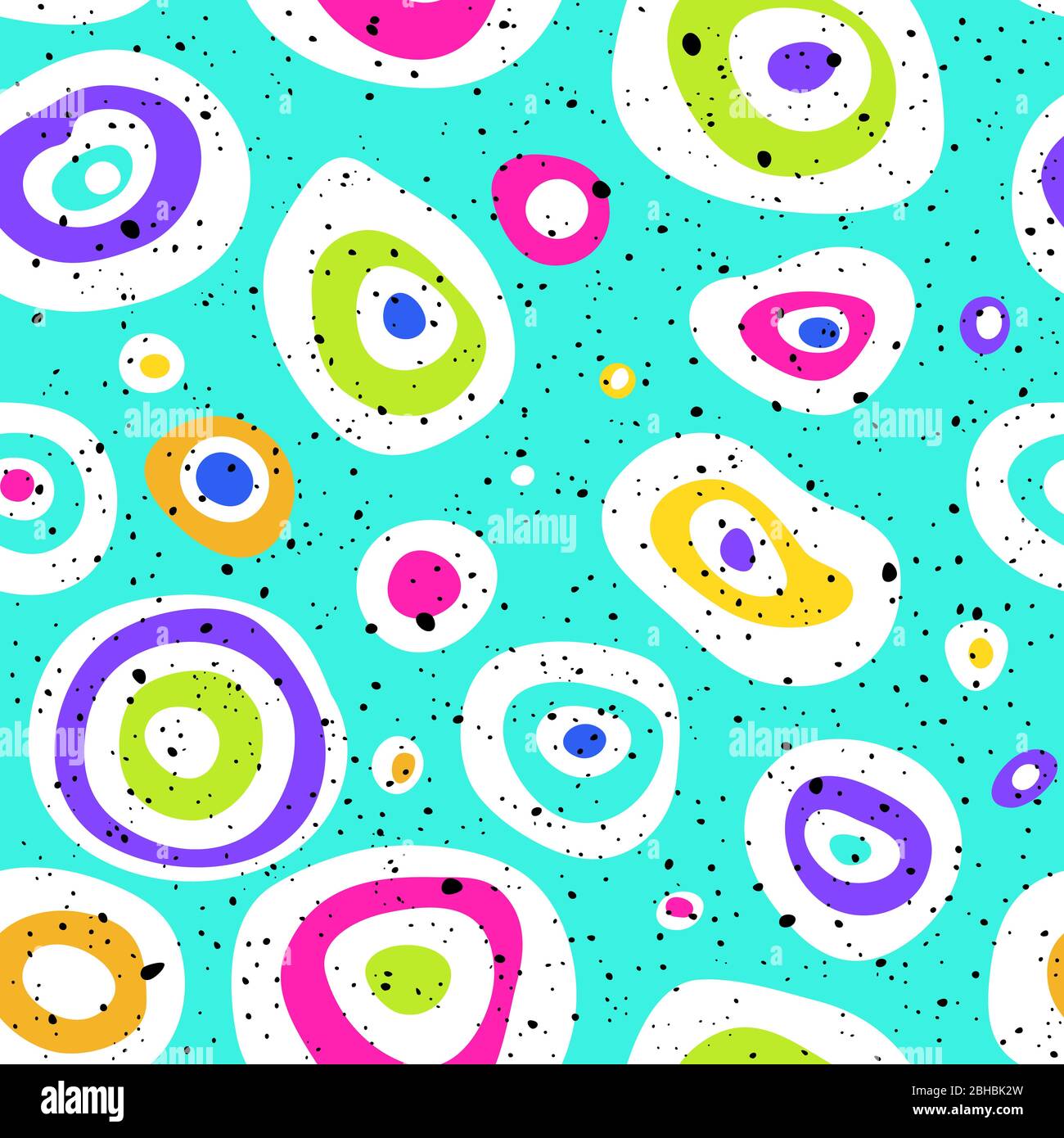 Pop Art seamless pattern geometric modern with colorful acid vector ...